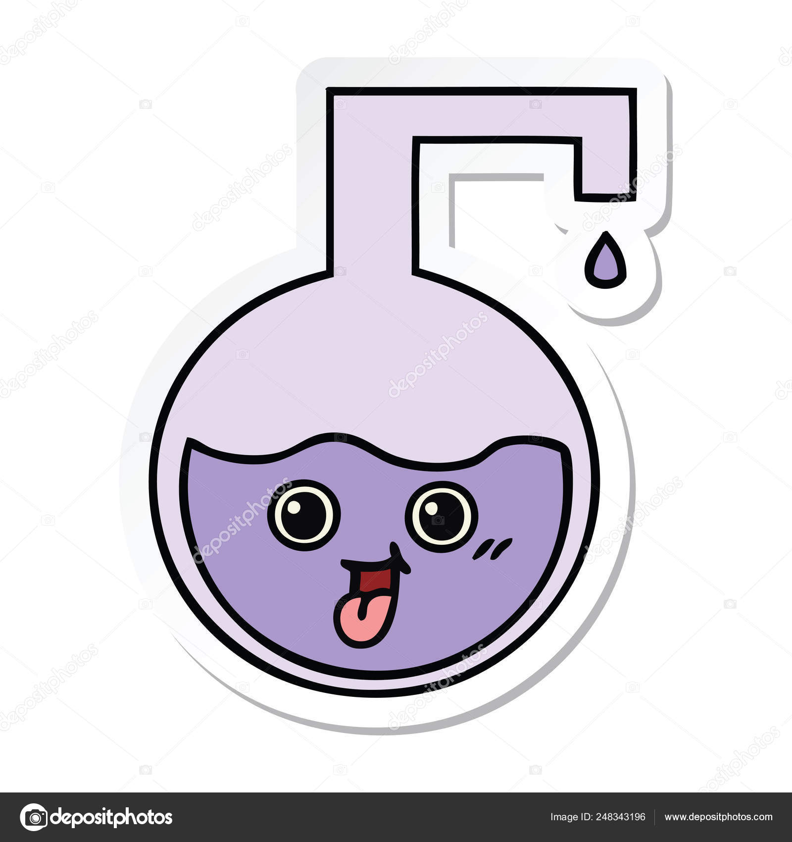 Sticker Cute Cartoon Science Experiment Stock Vector by ... Sticker Cute Cartoon Science Experiment Stock Vector by ...