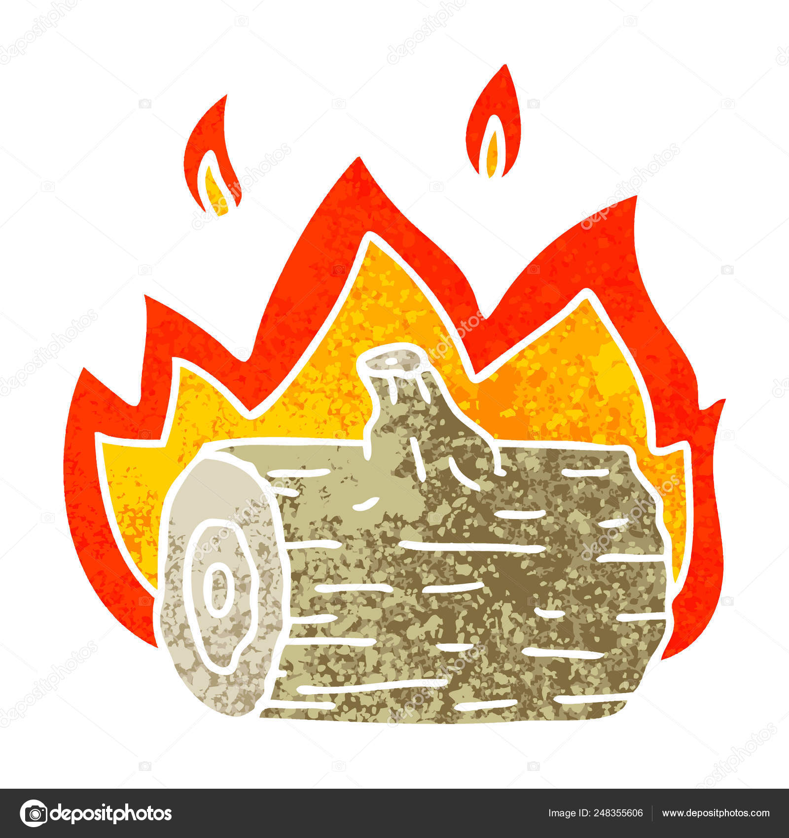 Quirky retro illustration style cartoon campfire Stock Vector by ...