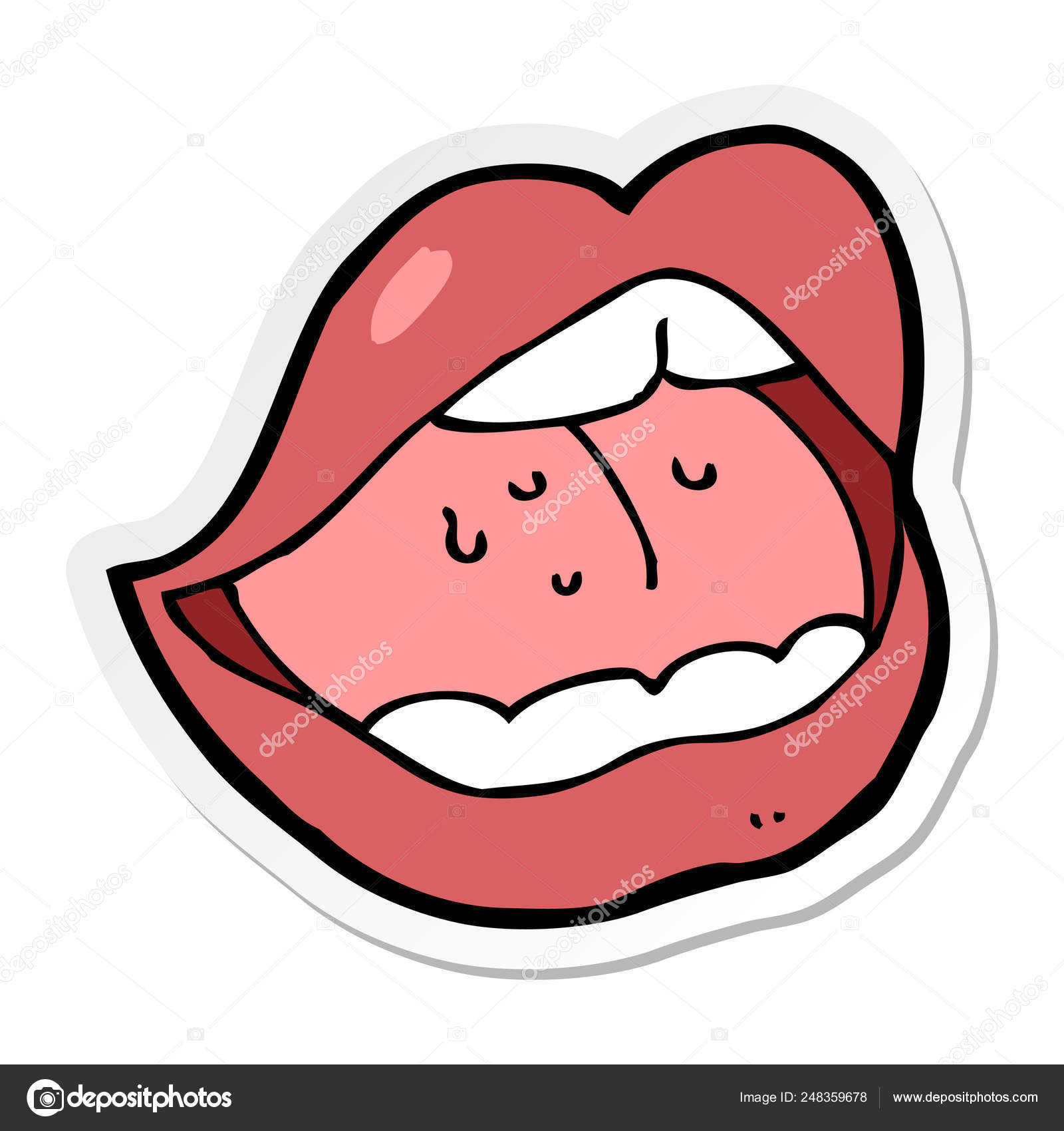 Sticker Of A Cartoon Open Mouth Stock Vector Image By ©lineartestpilot 248359678