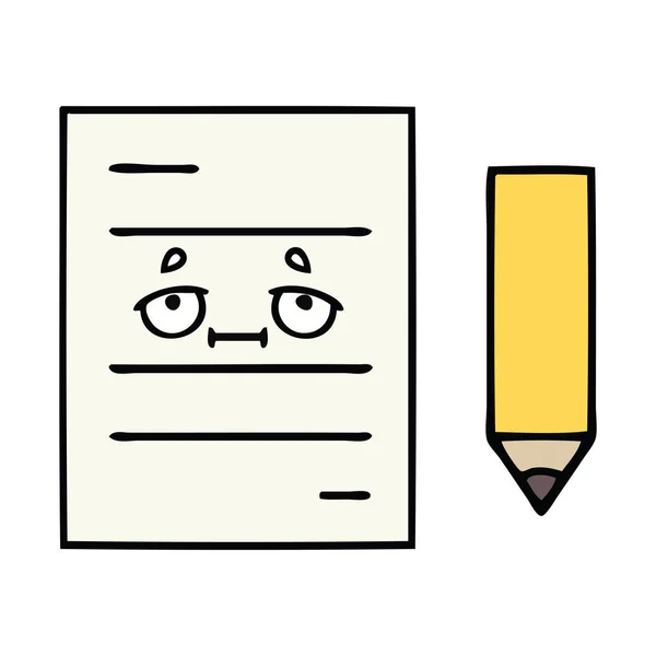 Cute Cartoon Test Paper Stock Vector by ©lineartestpilot 248354348