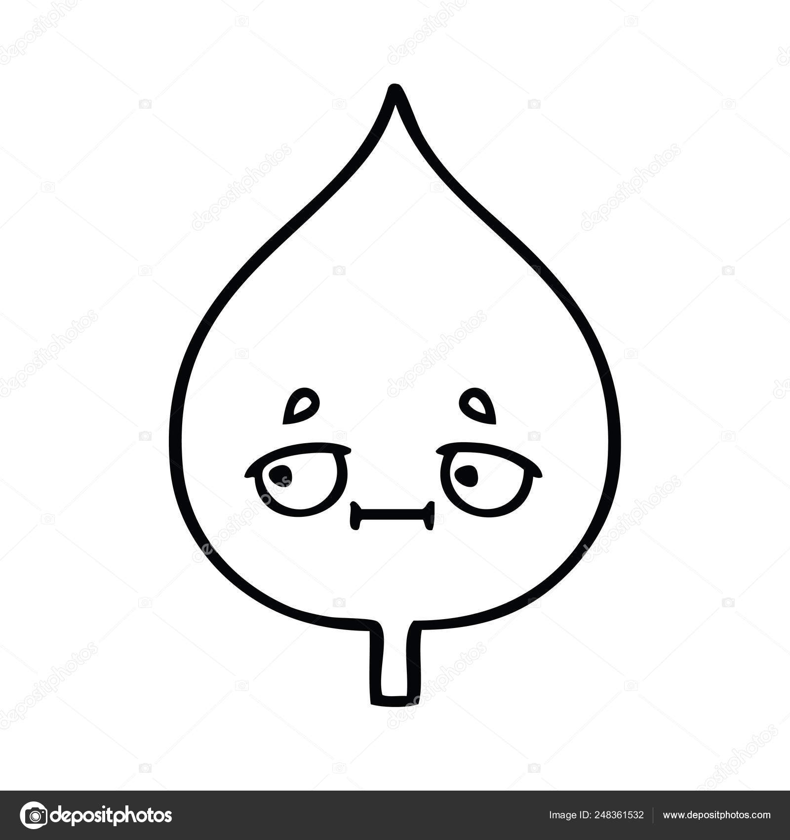 Line drawing cartoon expressional leaf Stock Vector by ©lineartestpilot ...