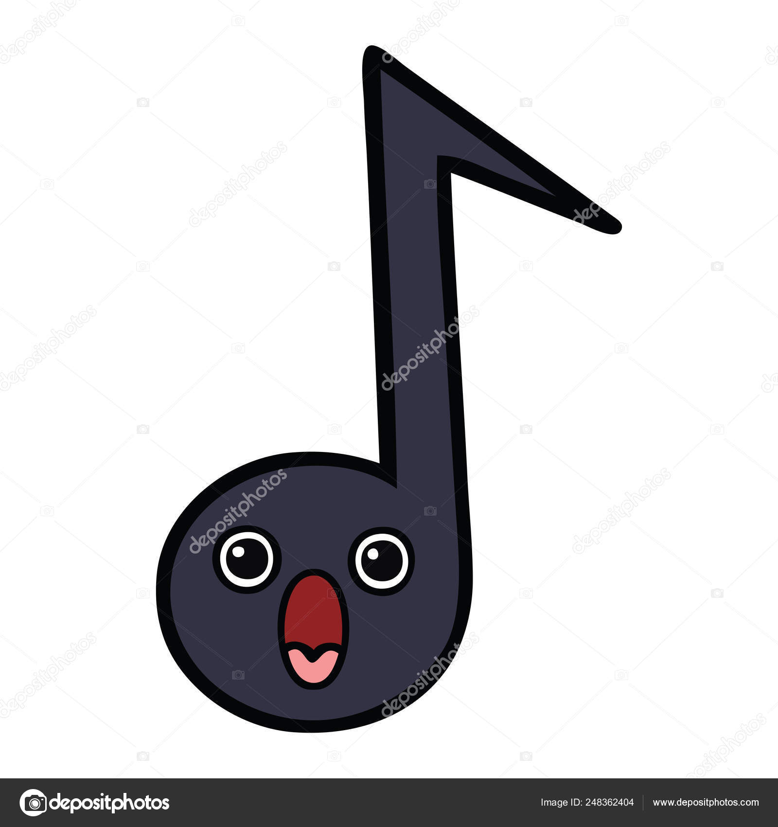 Cute cartoon musical note Stock Vector Image by ©lineartestpilot #248362404