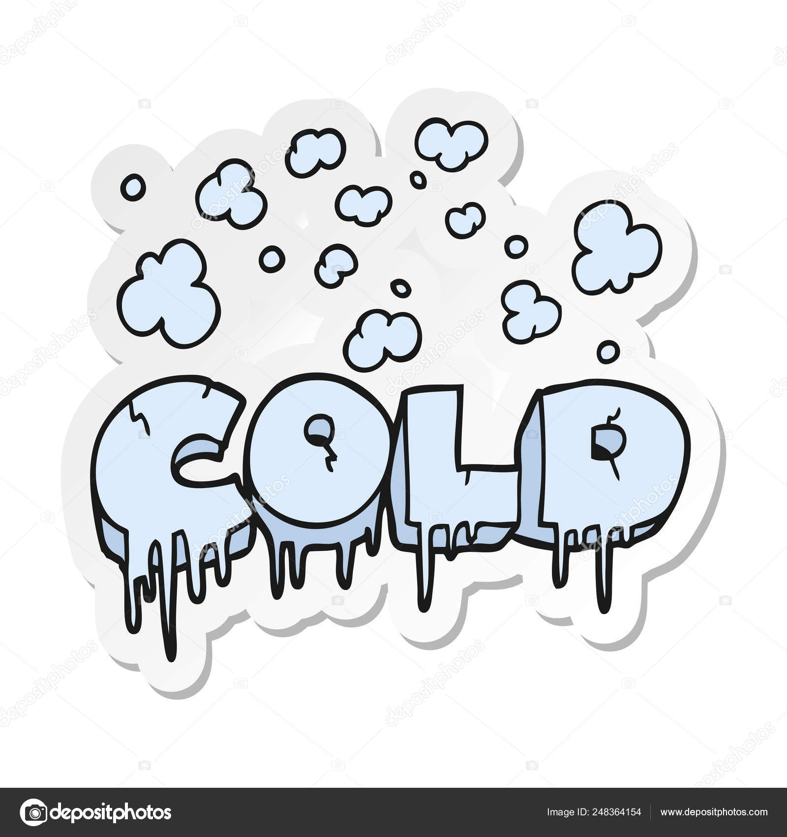 Sticker Cartoon Cold Text Symbol Stock Vector by ©lineartestpilot 248364154