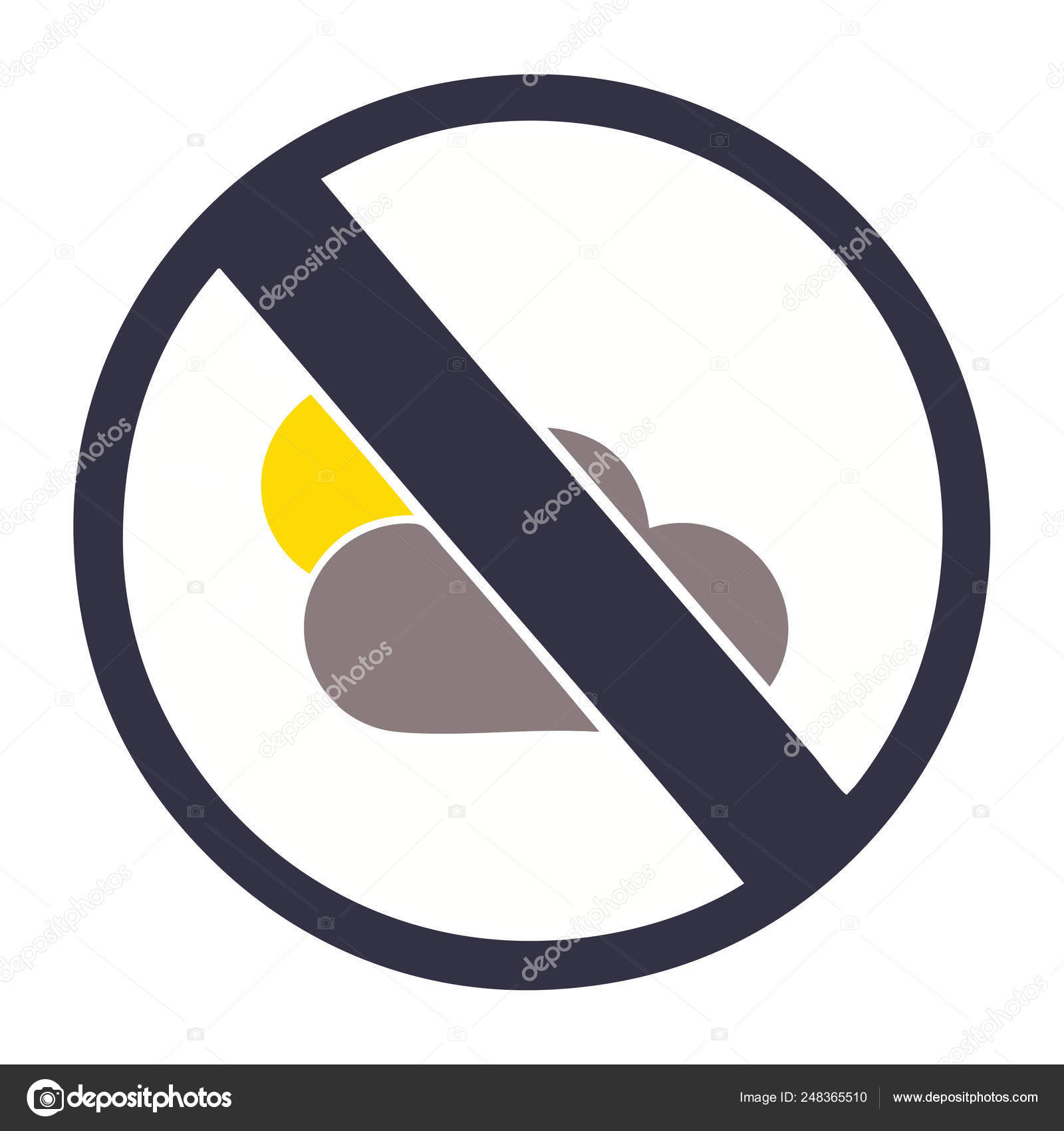 Flat Color Retro Cartoon Weather Warning Sign Stock Vector by ...