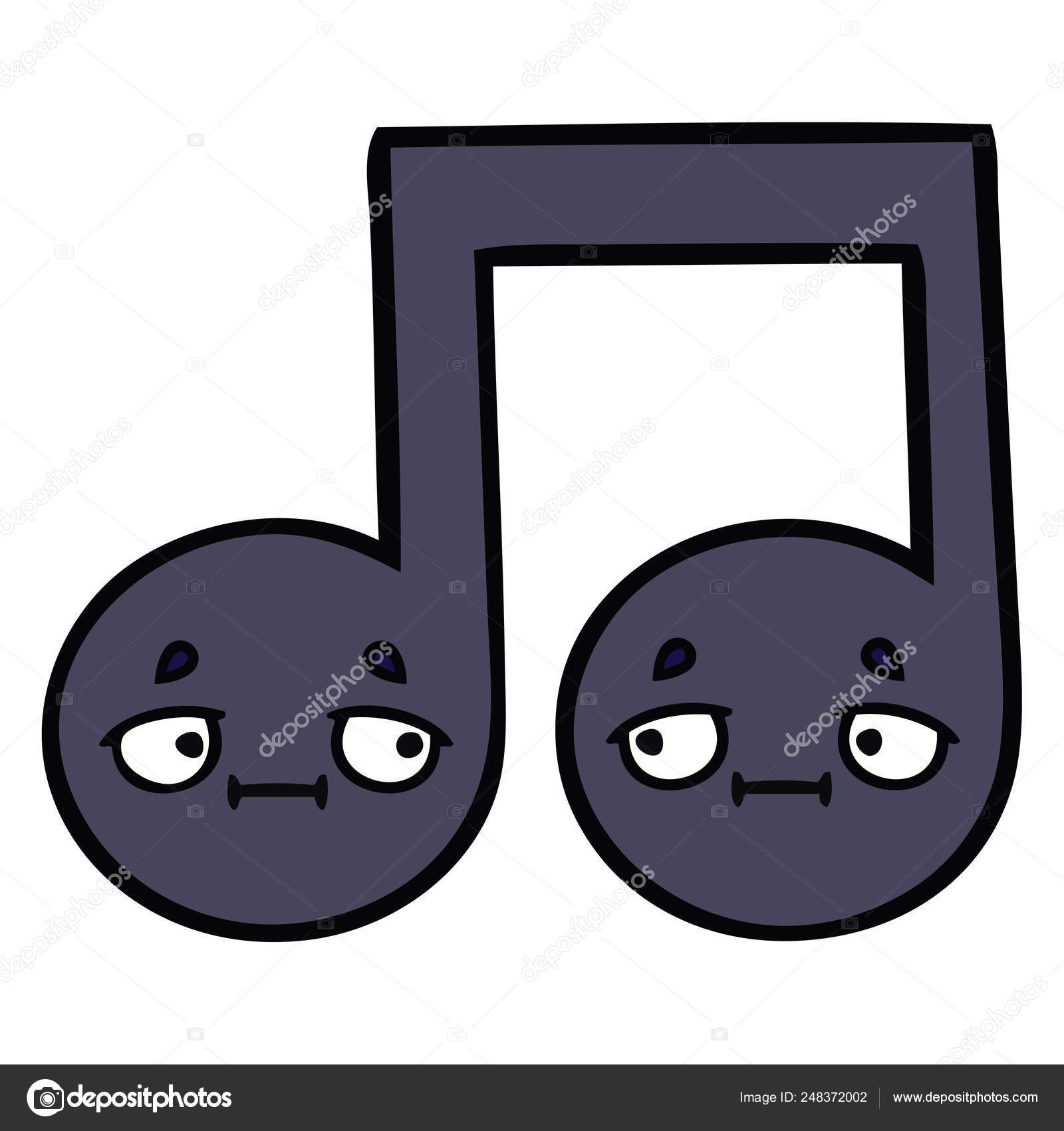 Bonito cartoon nota musical Vetor de stock de ©lineartestpilot 248372002