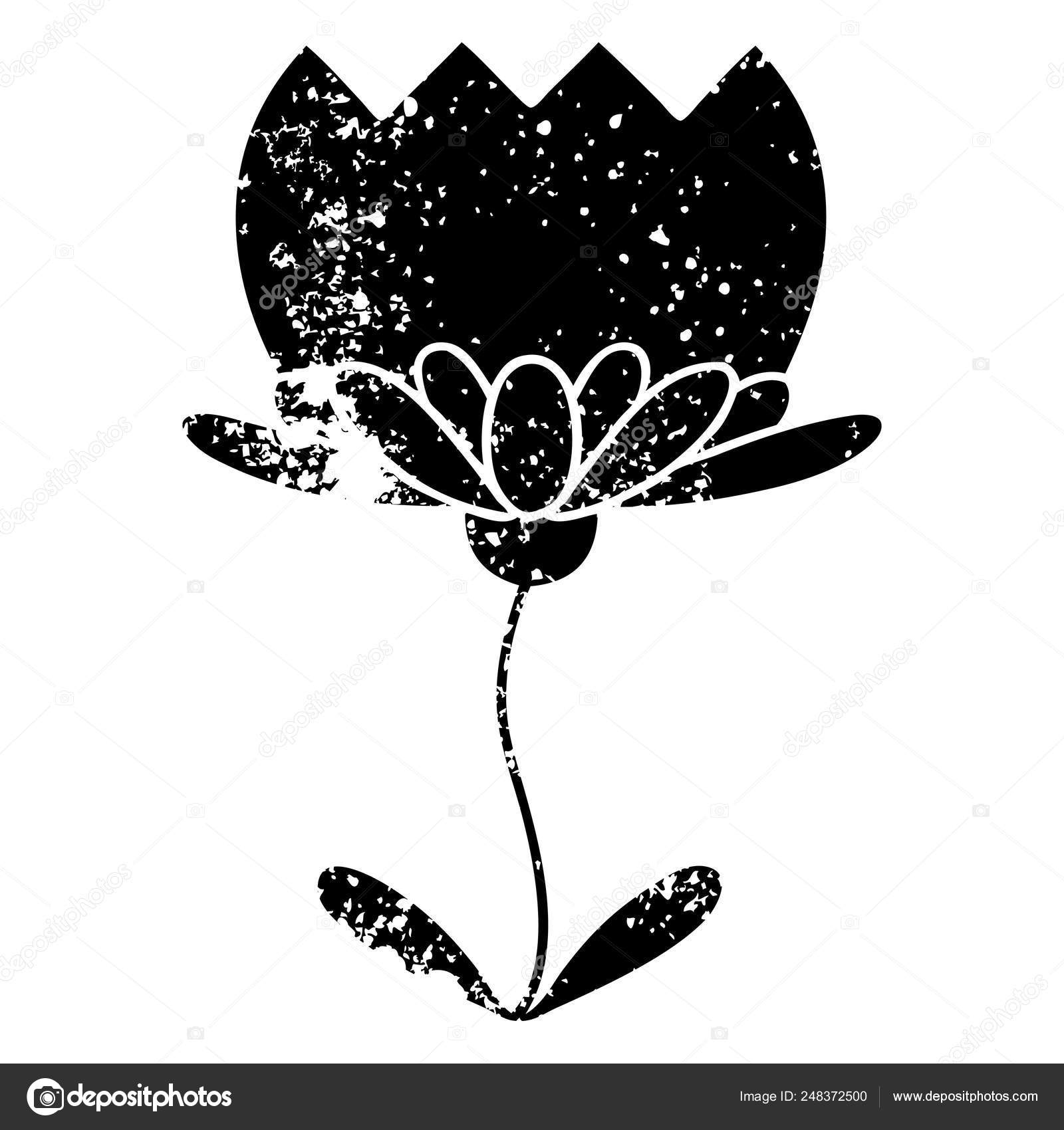 Distressed symbol flower Stock Vector by ©lineartestpilot 248372500