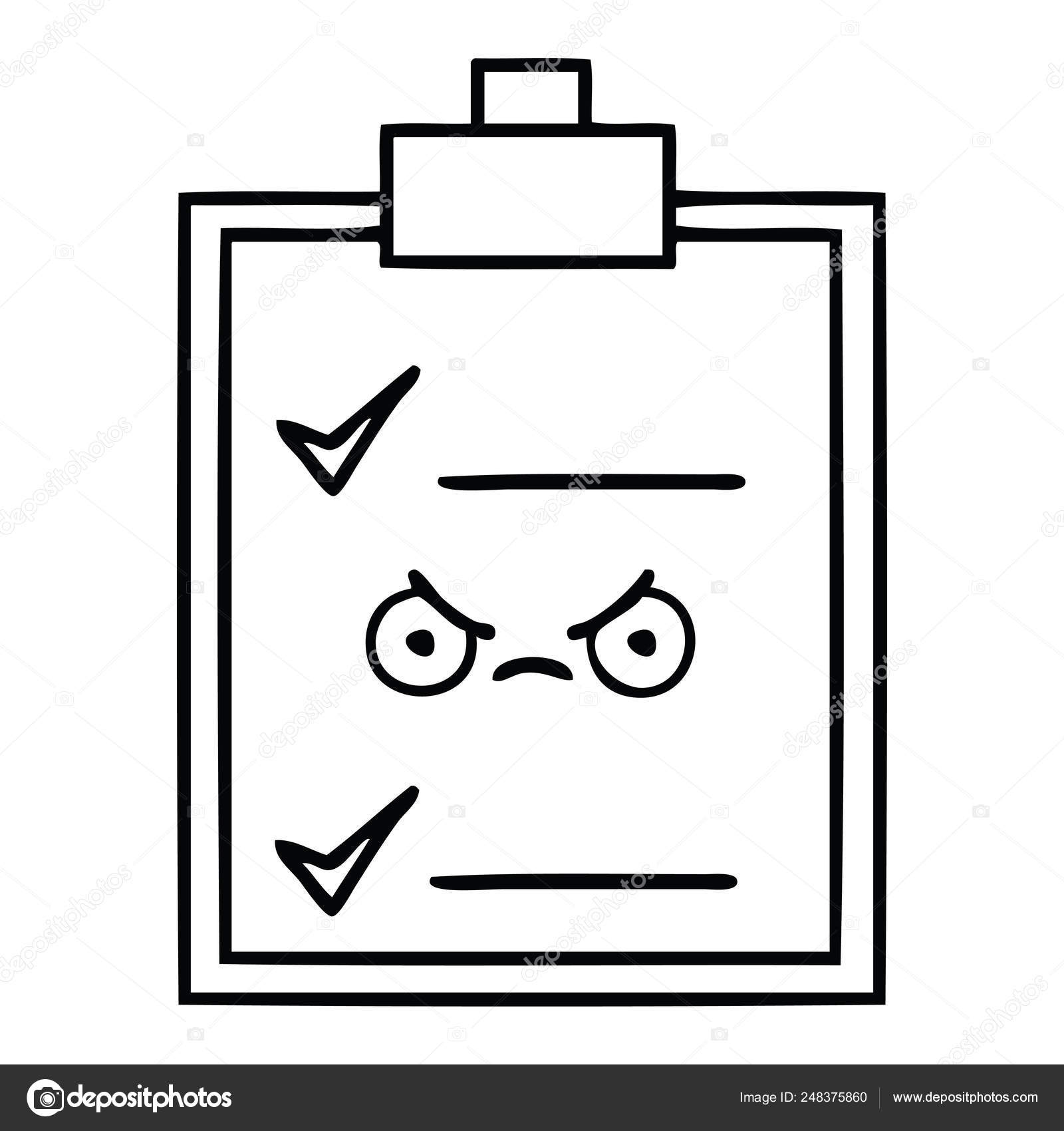 Line drawing cartoon check list Stock Vector by ©lineartestpilot 248375860
