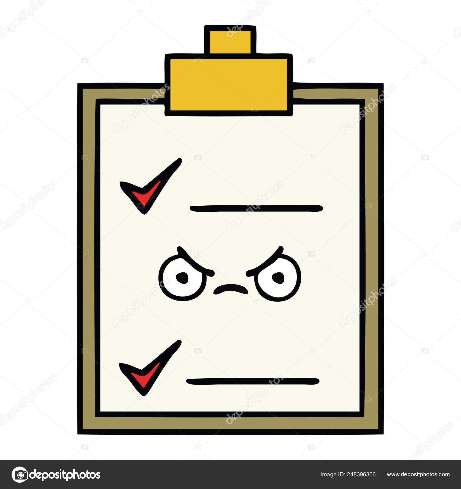 Drăguț desen animat verifica lista Vector de stoc de ©lineartestpilot ...