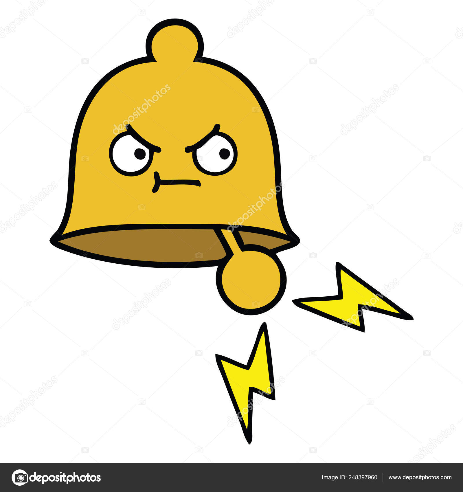 Cute cartoon ringing bell Stock Vector by ©lineartestpilot 248397960