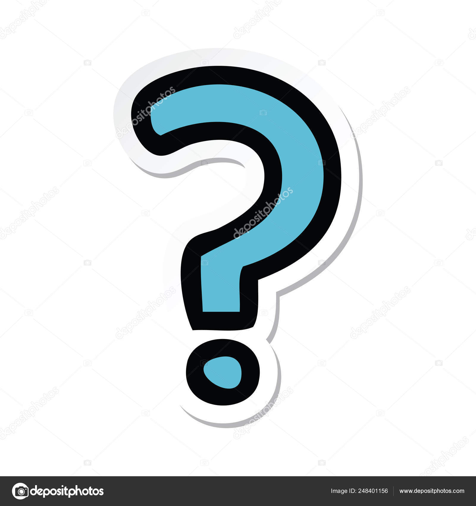 귀여운 물음표의 스티커 스톡 벡터 - ©lineartestpilot 248401156