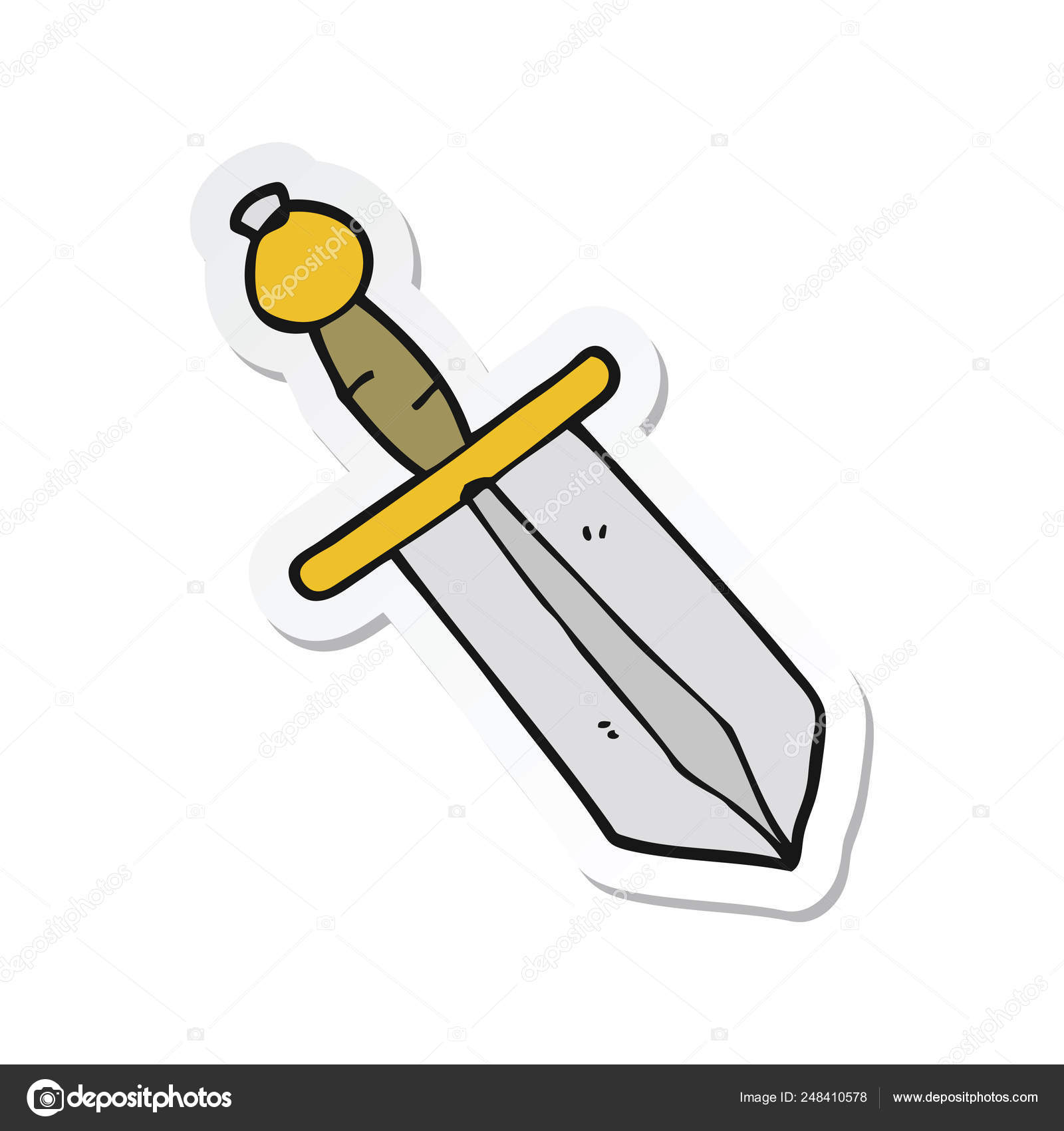 Pegatina Una Daga Dibujos Animados Vector de stock por ©lineartestpilot ...