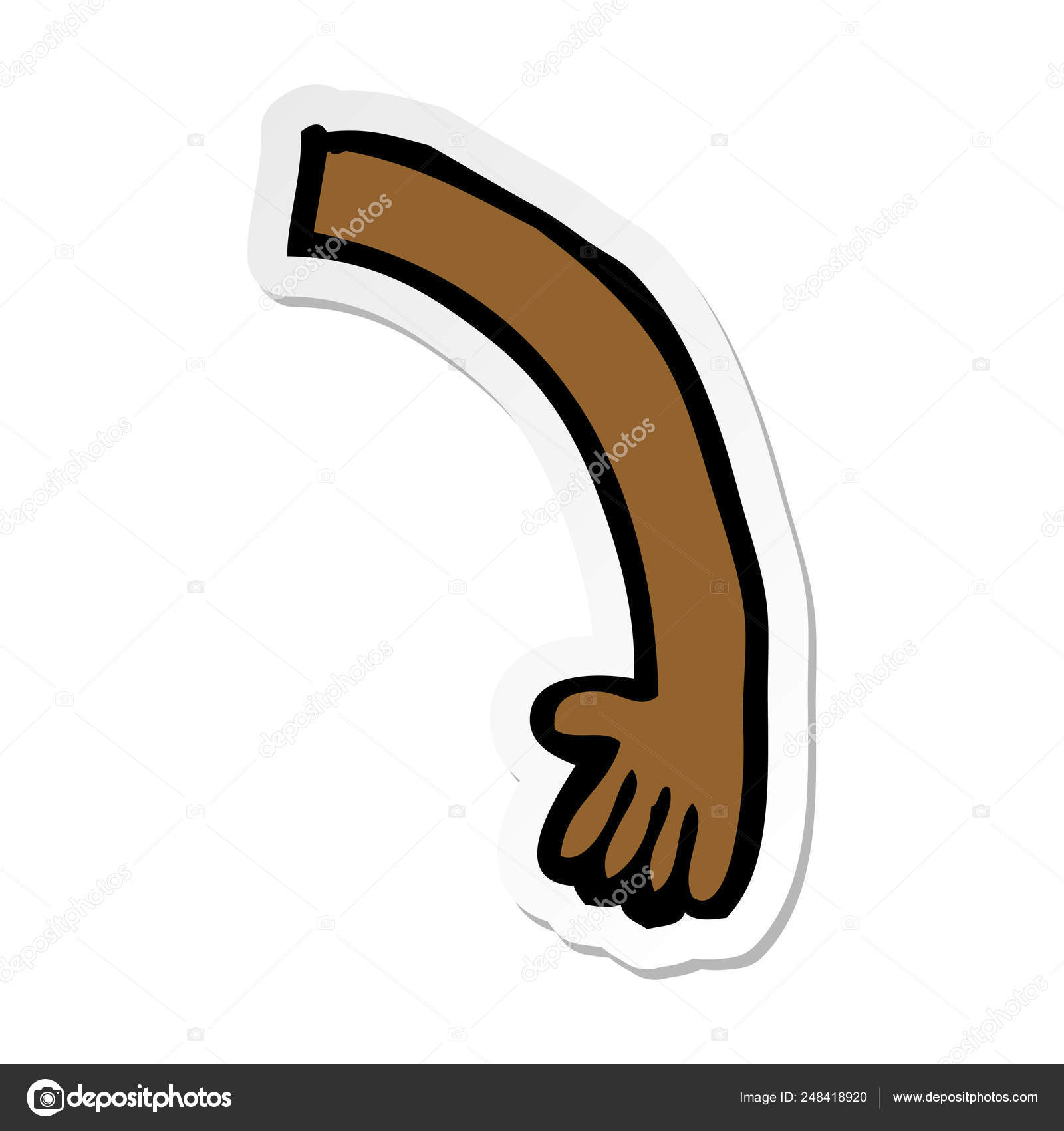 Sticker of a cartoon arm Stock Vector by ©lineartestpilot 248418920