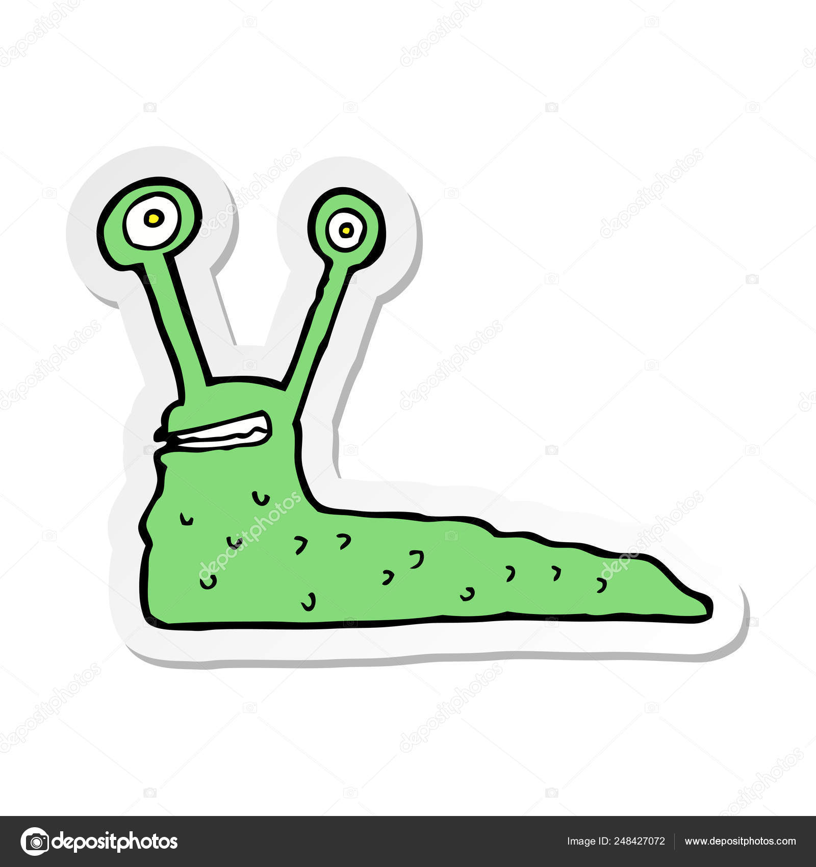 Sticker Cartoon Slug Stock Vector by ©lineartestpilot 248427072