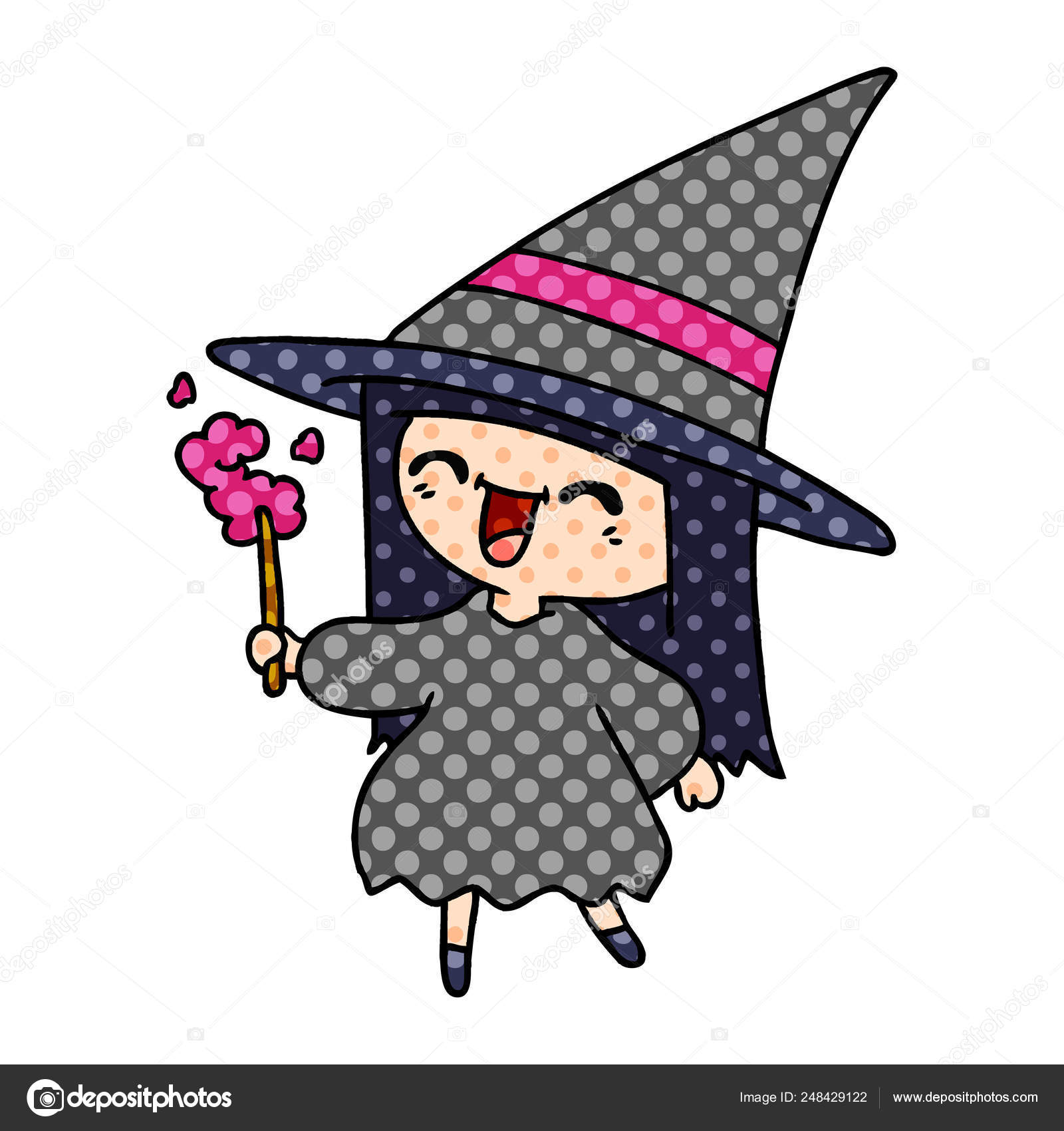 Cartoon of cute kawaii witch Stock Illustration by ©lineartestpilot ...