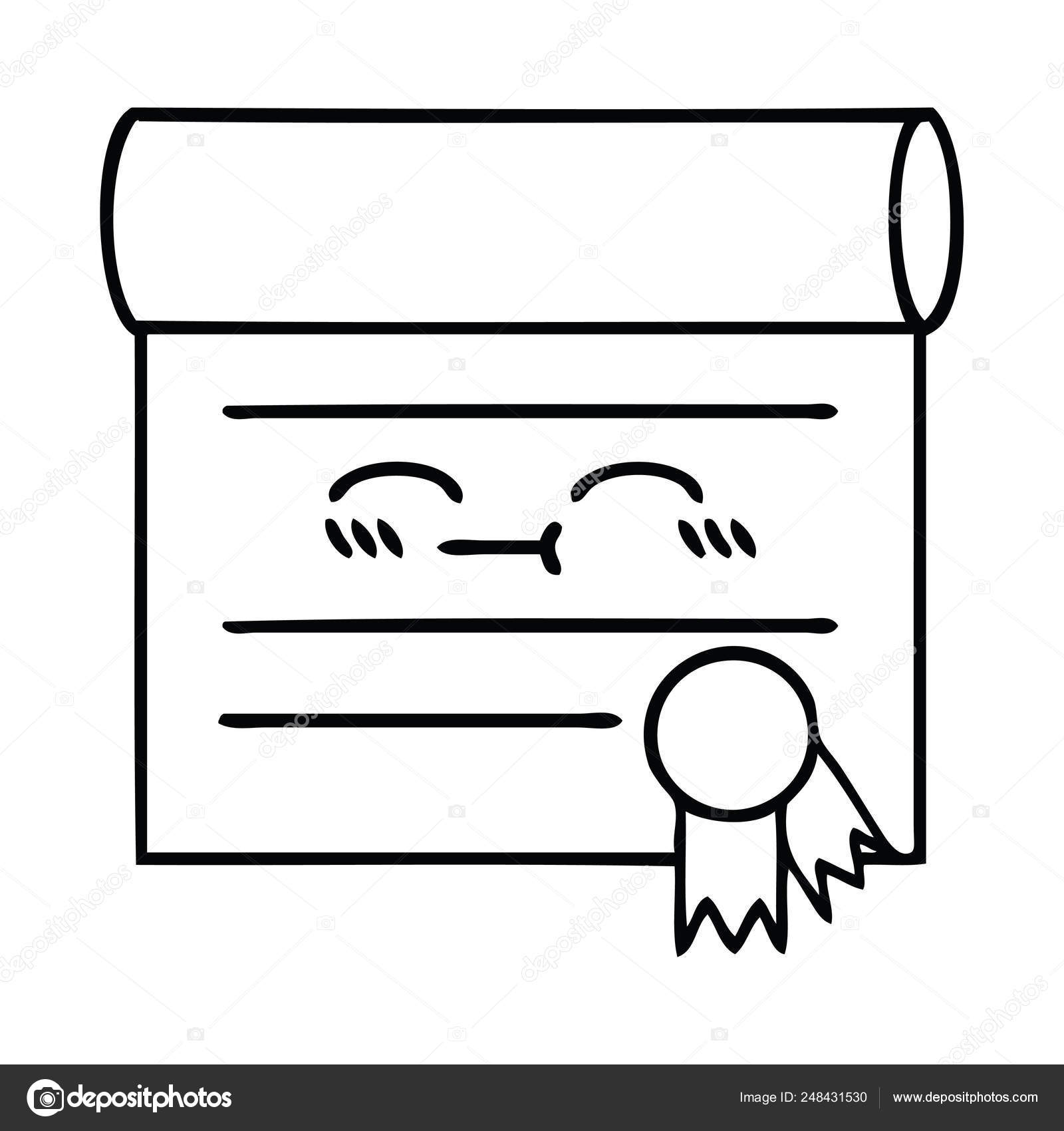 Line drawing cartoon certificate Stock Vector by ©lineartestpilot 248431530