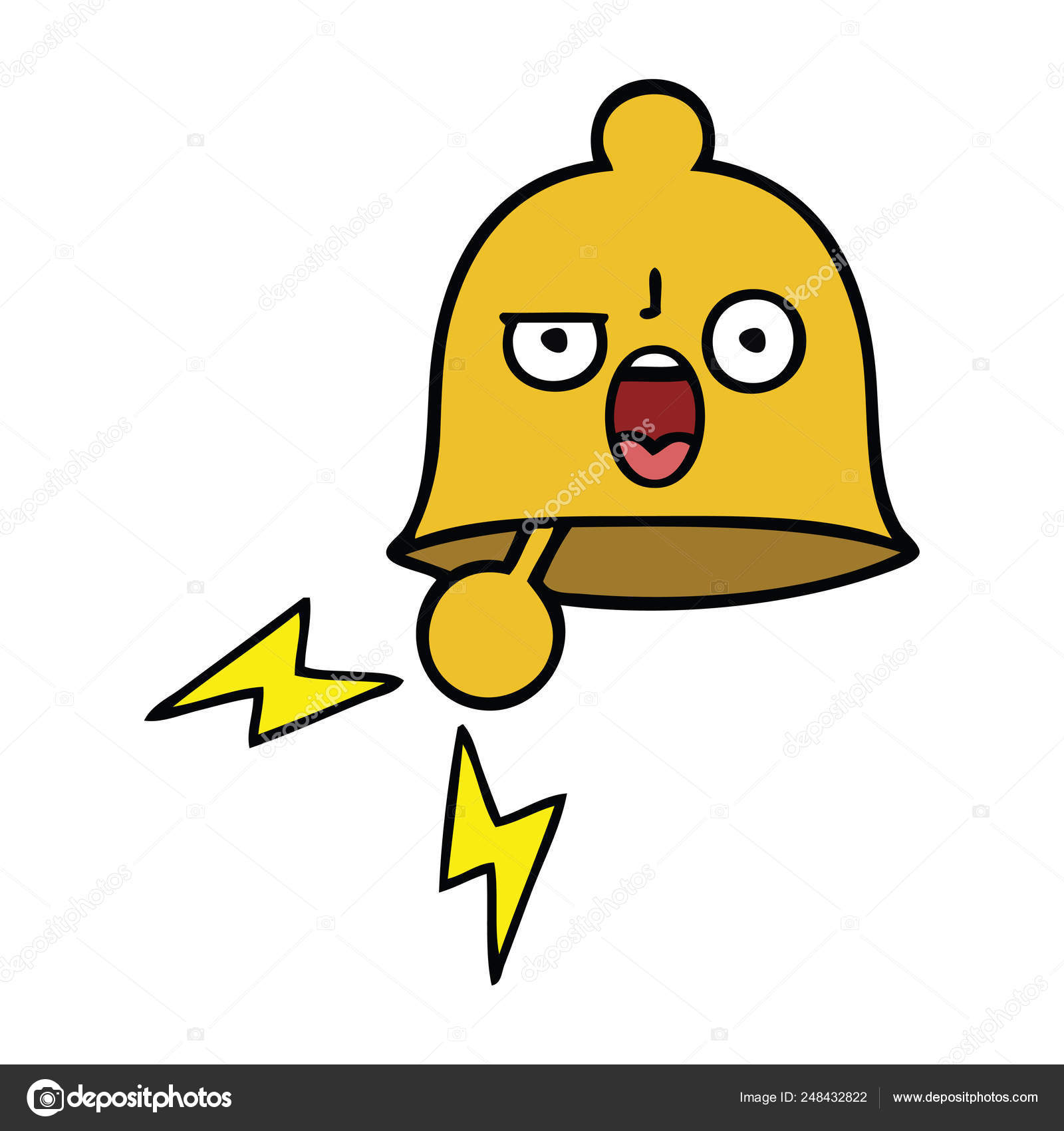 Cute cartoon ringing bell Stock Vector by ©lineartestpilot 248432822