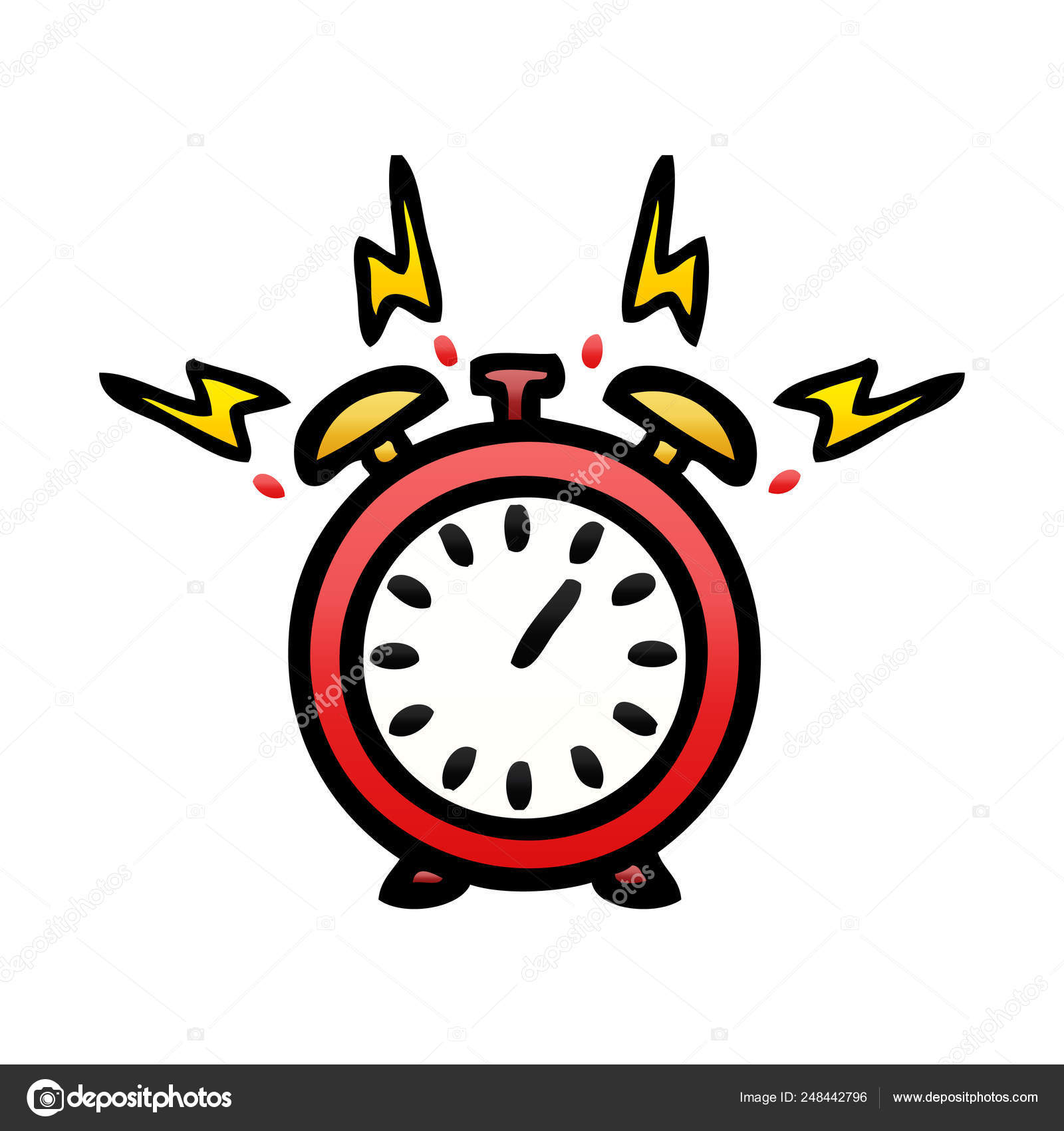 Gradient Shaded Cartoon Ringing Alarm Clock Stock Vector by ... Gradient Shaded Cartoon Ringing Alarm Clock Stock Vector by ...