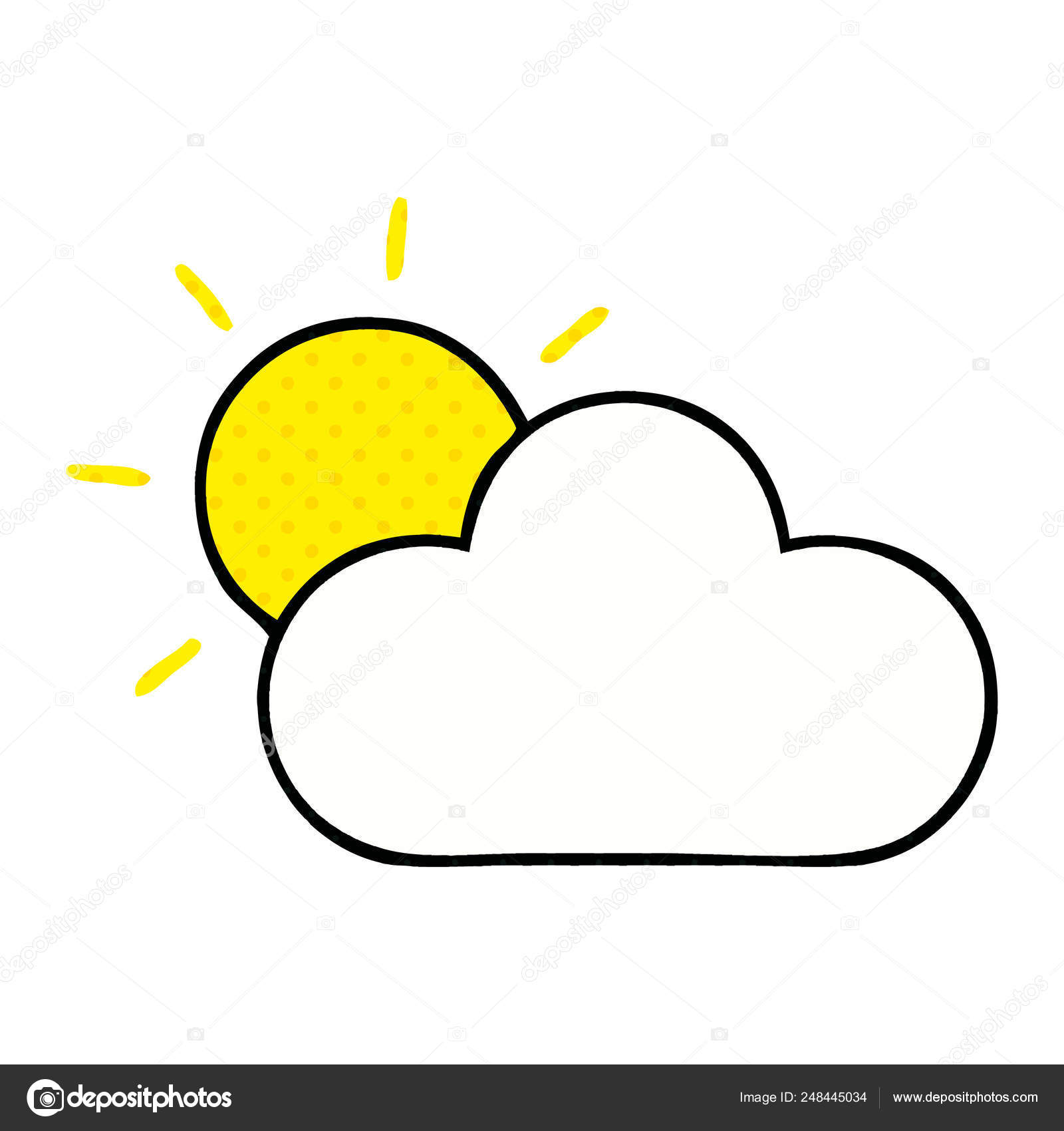 Comic Book Style Cartoon Sunshine Cloud Stock Vector by ...