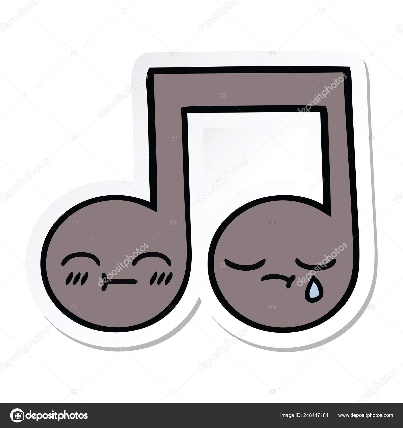 Sticker Cute Cartoon Musical Note Stock Vector by ©lineartestpilot ...