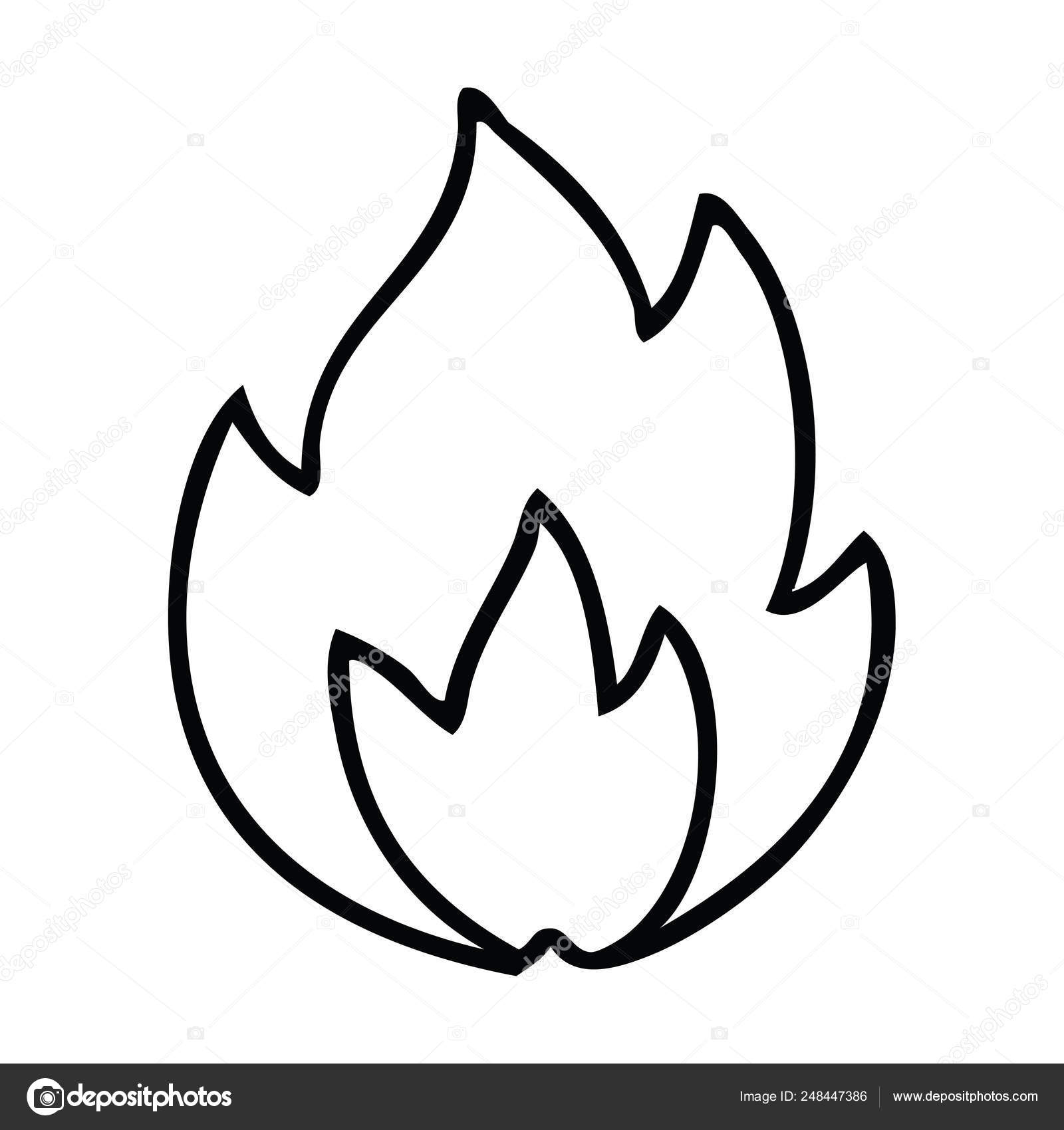 Line Drawing Cartoon Fire ⬇ Vector Image By © Lineartestpilot Vector