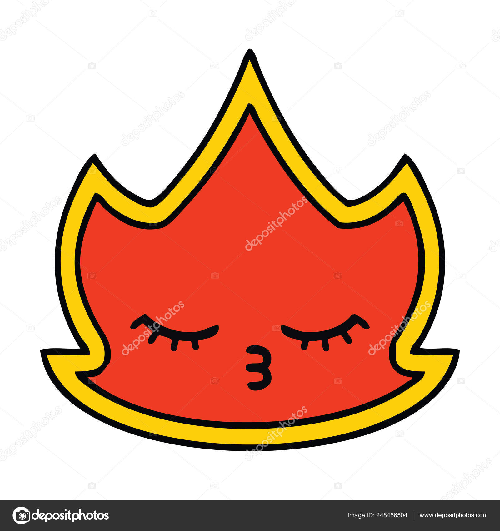 Cute Cartoon Fire Stock Vector by ©lineartestpilot 248456504