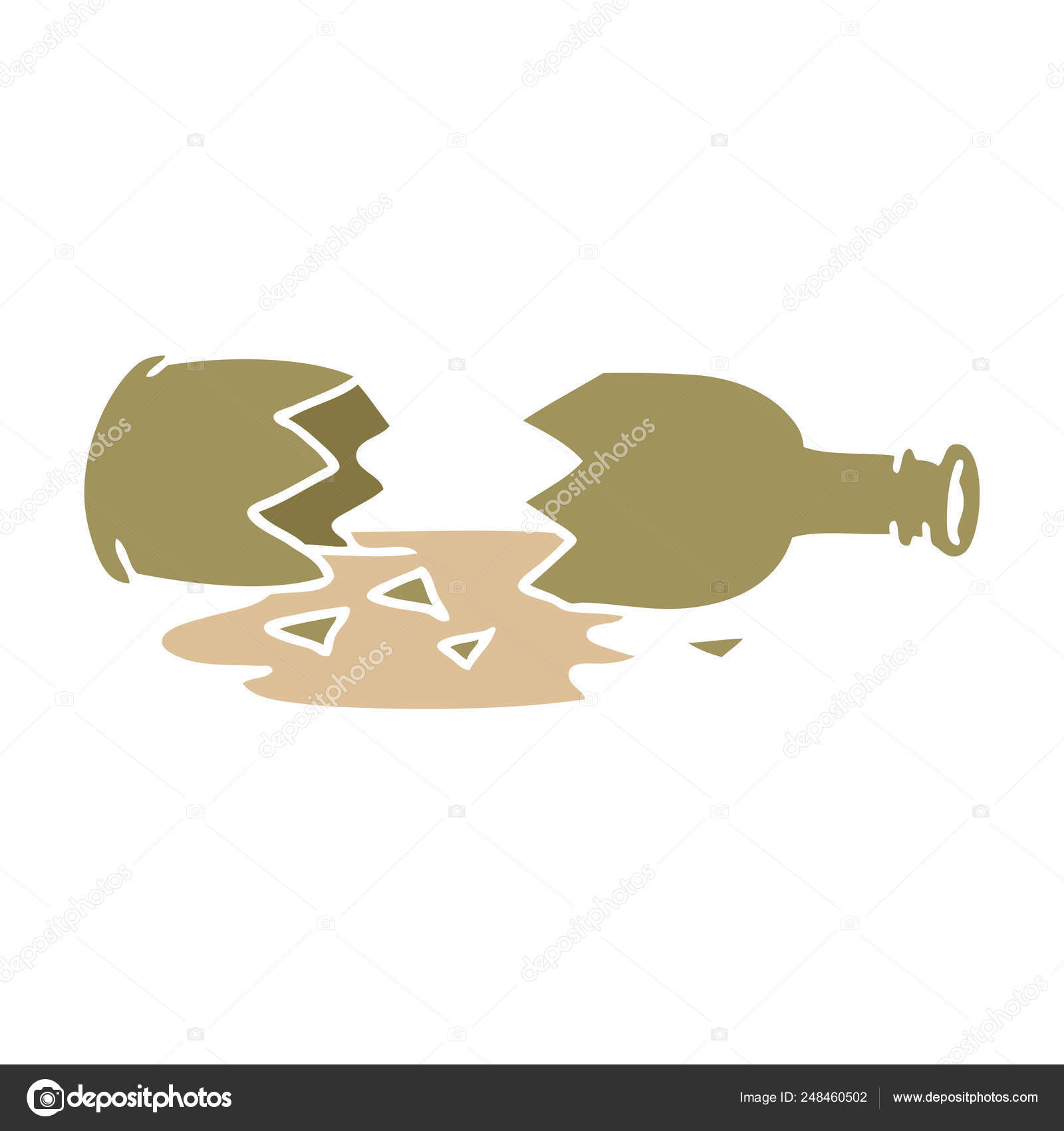 Hand Drawn Cartoon Doodle Broken Bottle Stock Vector Image by ...