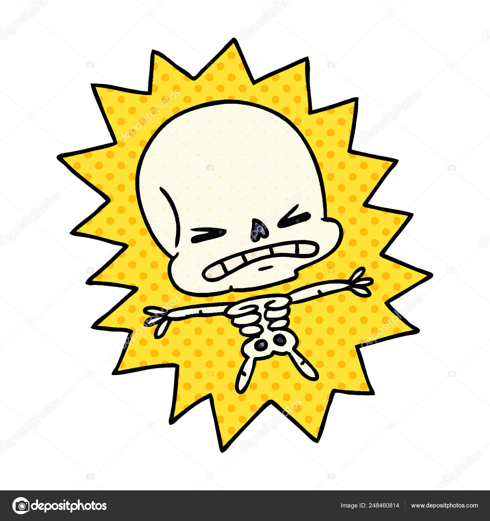 Cartoon of a scary skeleton Stock Vector Image by ©lineartestpilot ...
