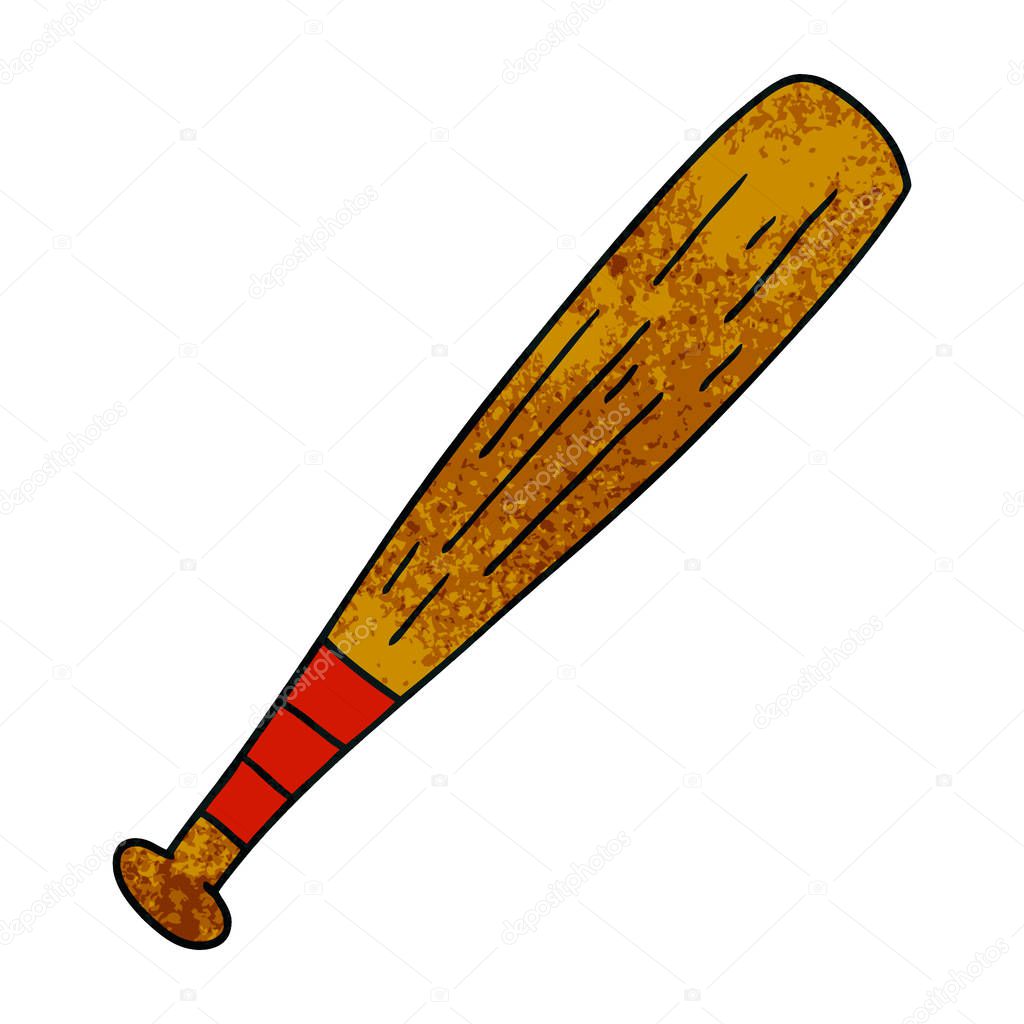 Hand Drawn Textured Cartoon Doodle Baseball Bat — Stock Vector ...