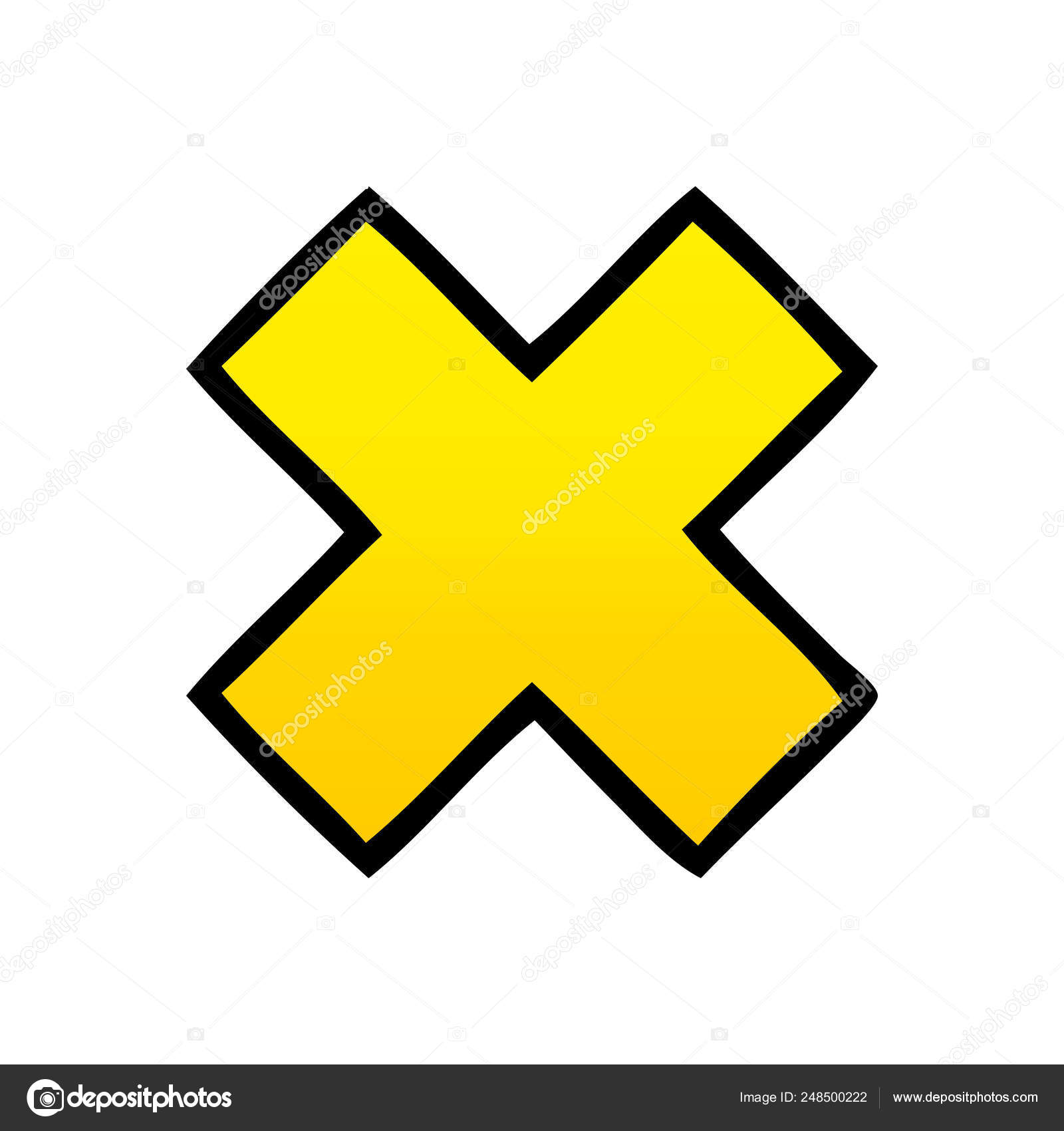 Gradient Shaded Cartoon Multiplication Symbol Stock Vector Image by ...