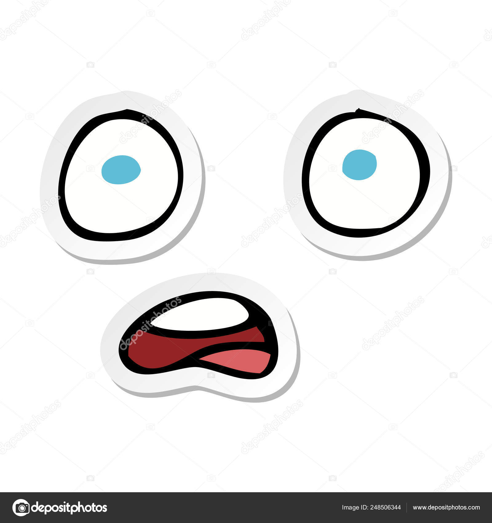 Sticker Shocked Cartoon Face Stock Vector by ©lineartestpilot 248506344