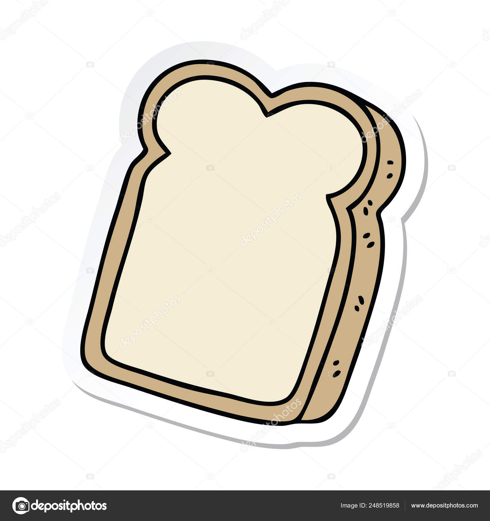 Sticker Quirky Hand Drawn Cartoon Slice Bread Stock Vector by ...