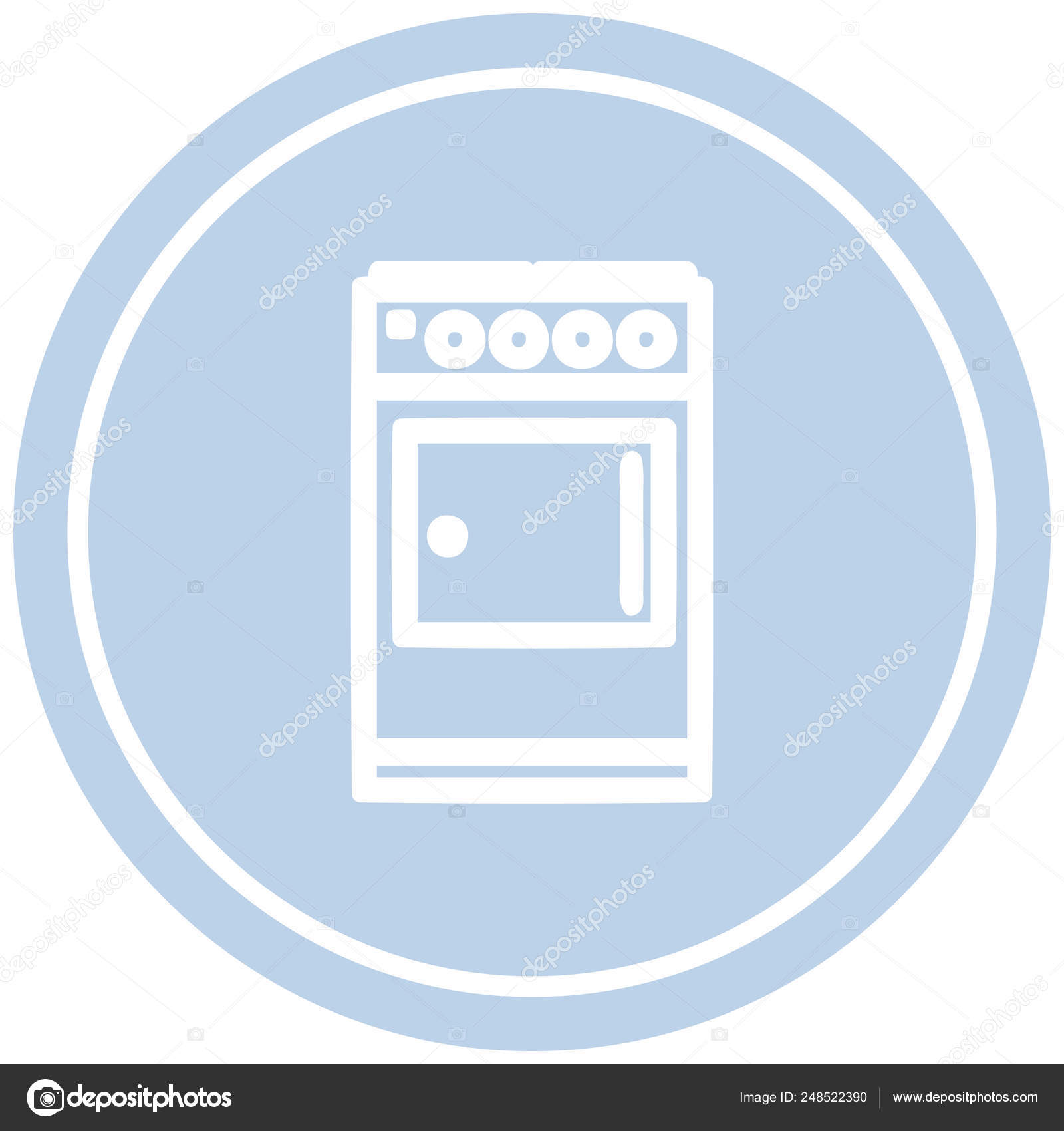 Cocina Cocina Icono Circular Símbolo Vector de stock #248522390 de ...