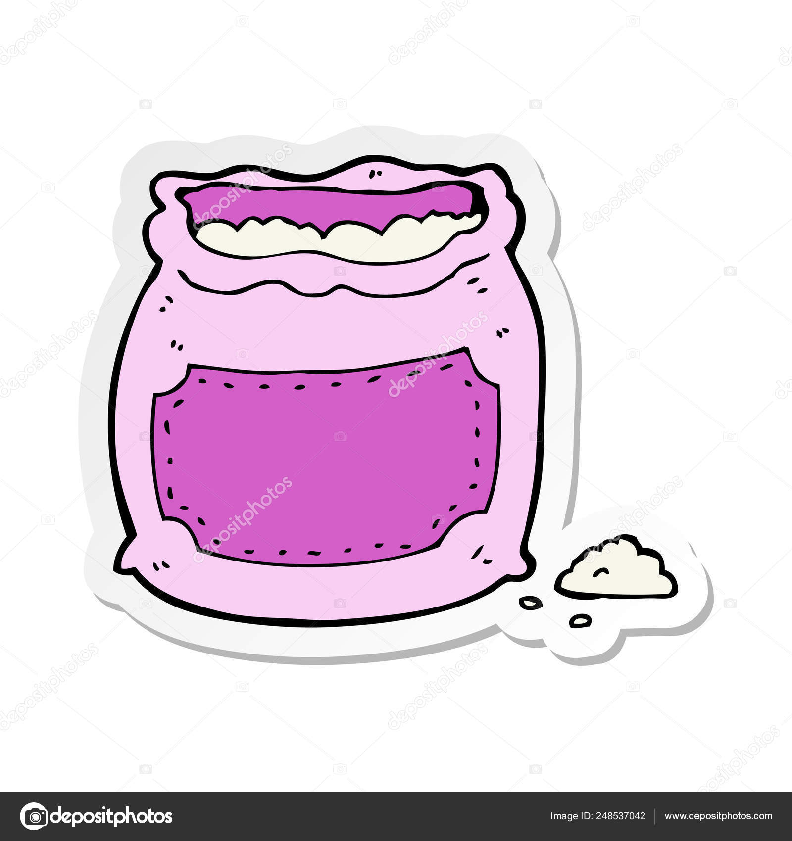 Sticker Cartoon Pink Bag Flour Stock Vector Image by ©lineartestpilot ...