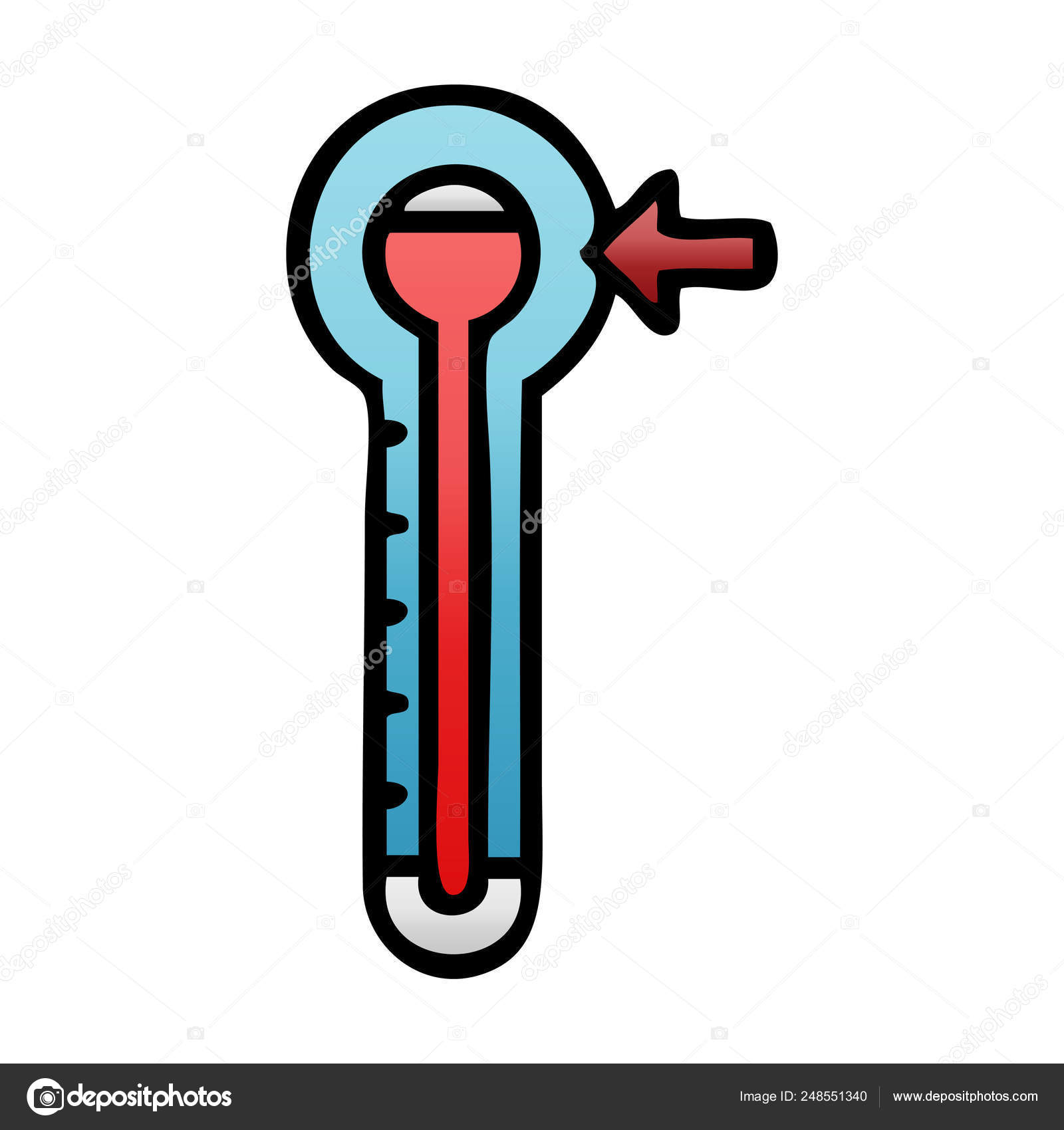 Gradient Shaded Cartoon Glass Thermometer Stock Vector Image by ...