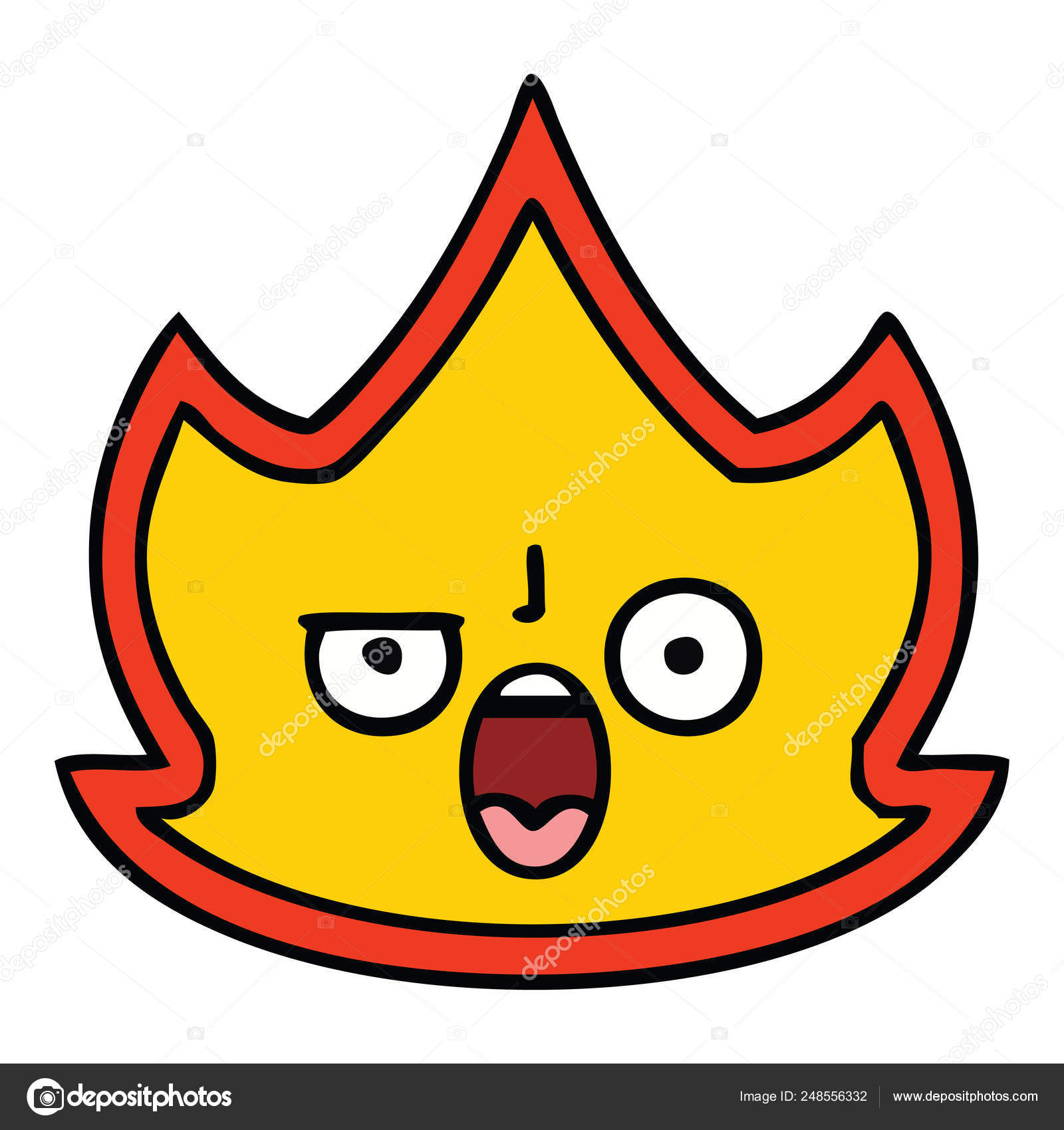Cute cartoon fire Stock Vector Image by ©lineartestpilot #248556332