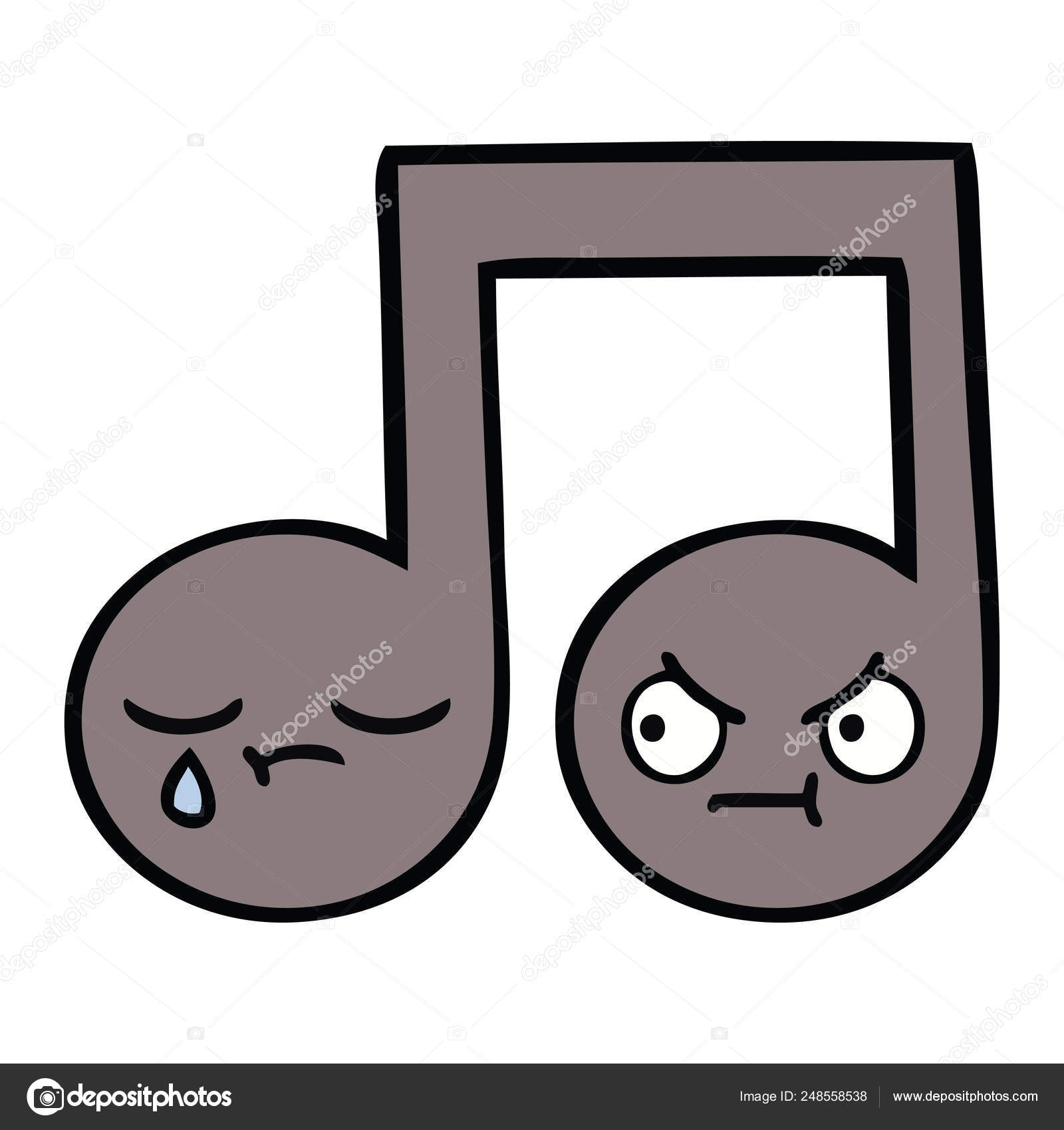 Cute cartoon musical note Stock Vector by ©lineartestpilot 248558538
