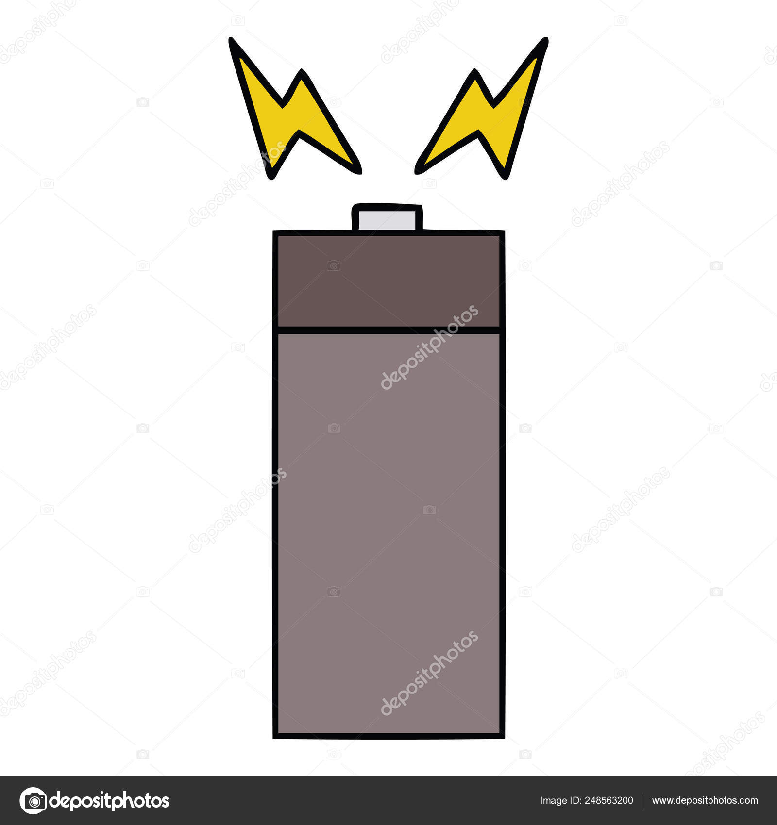 Cute Cartoon Old Battery Stock Vector by ©lineartestpilot 248563200