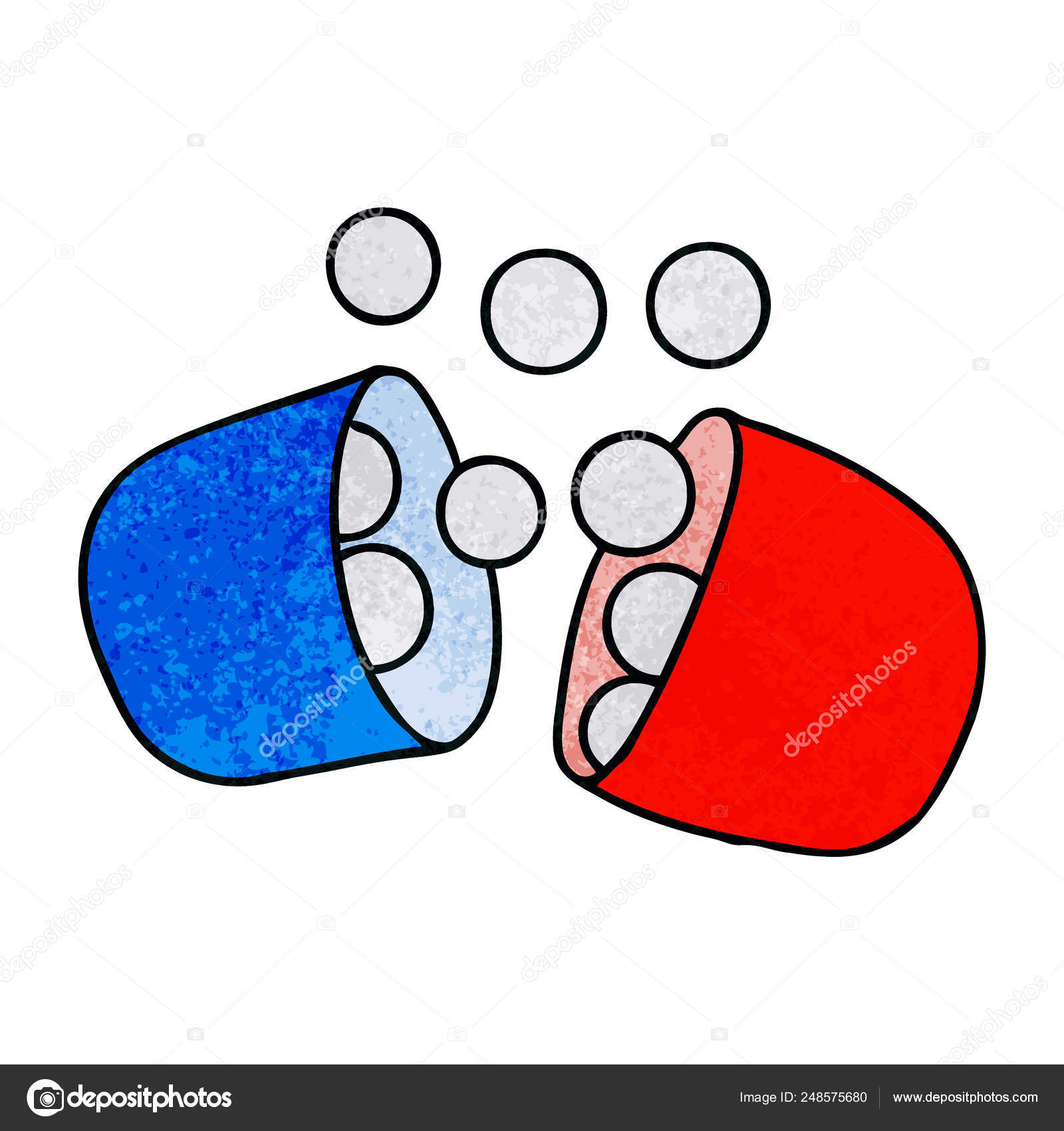 Textured Cartoon Illustration Opened Medicine Tablet Stock Vector Image ...