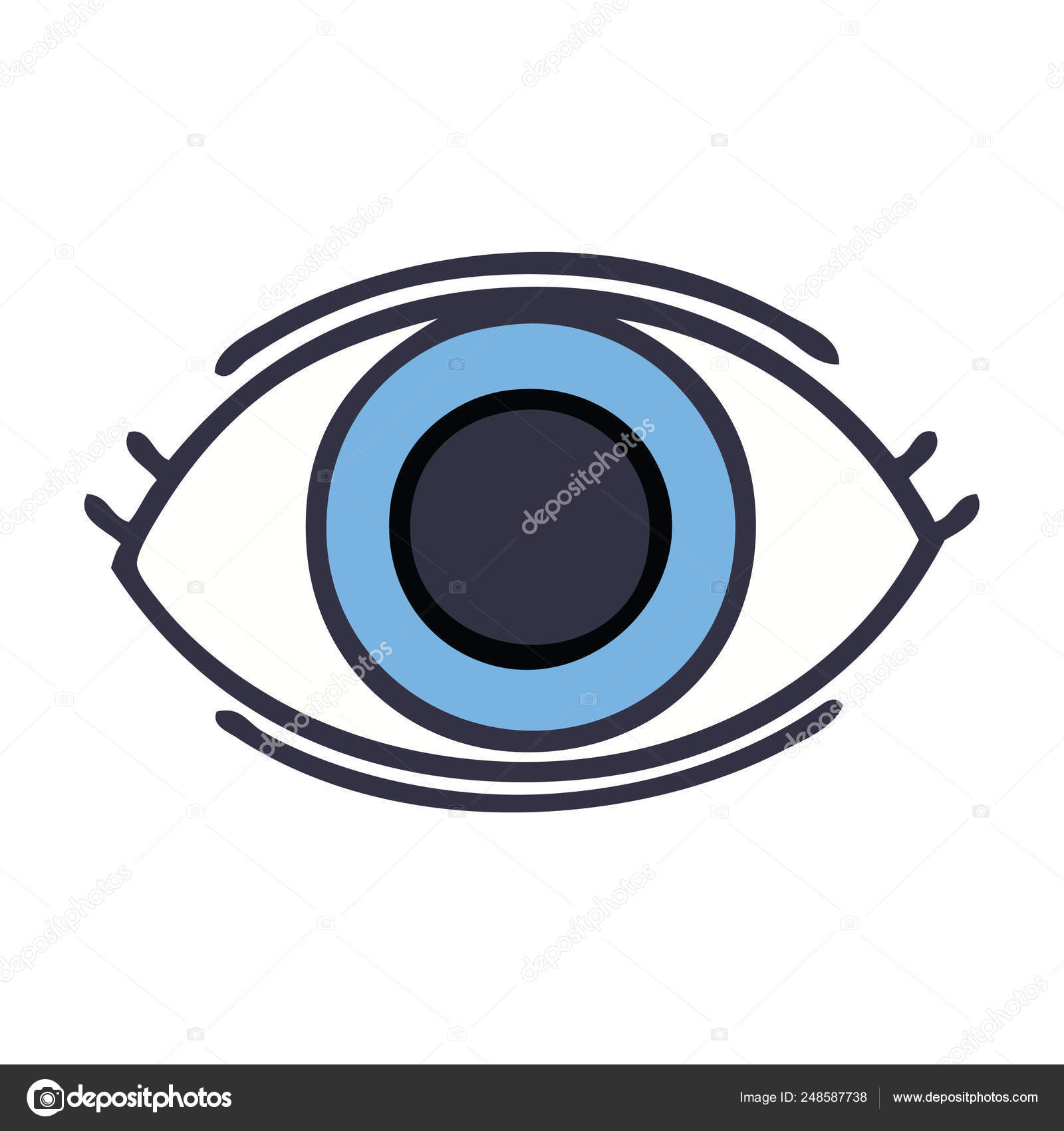 Lindo Dibujo Animado Ojo Vector de stock #248587738 de ©lineartestpilot