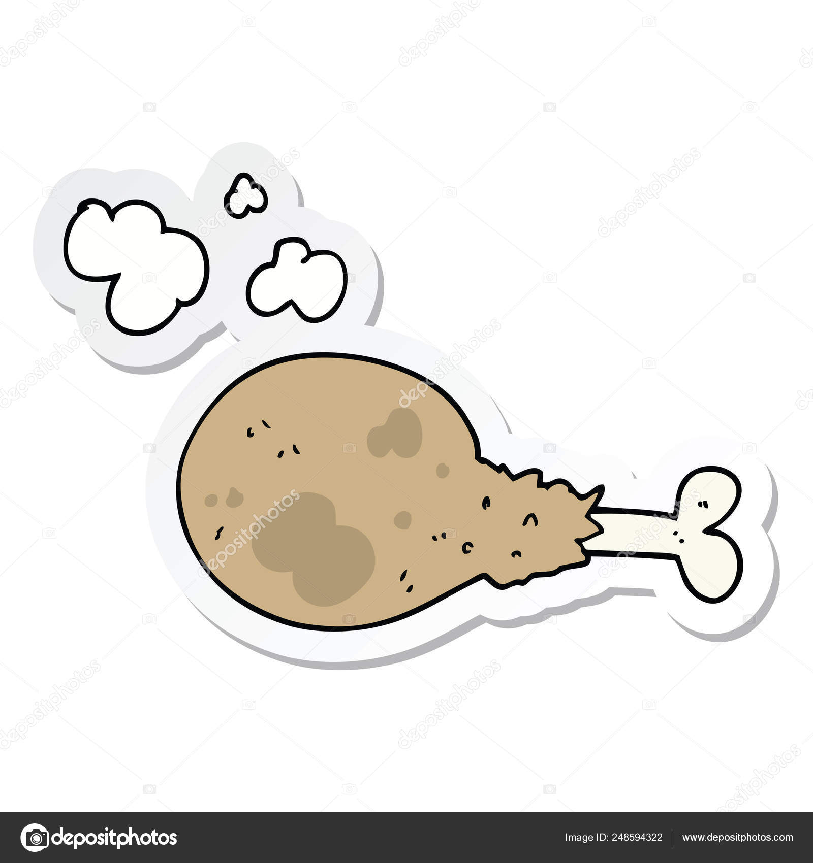 Cooked Chicken Leg Cartoon