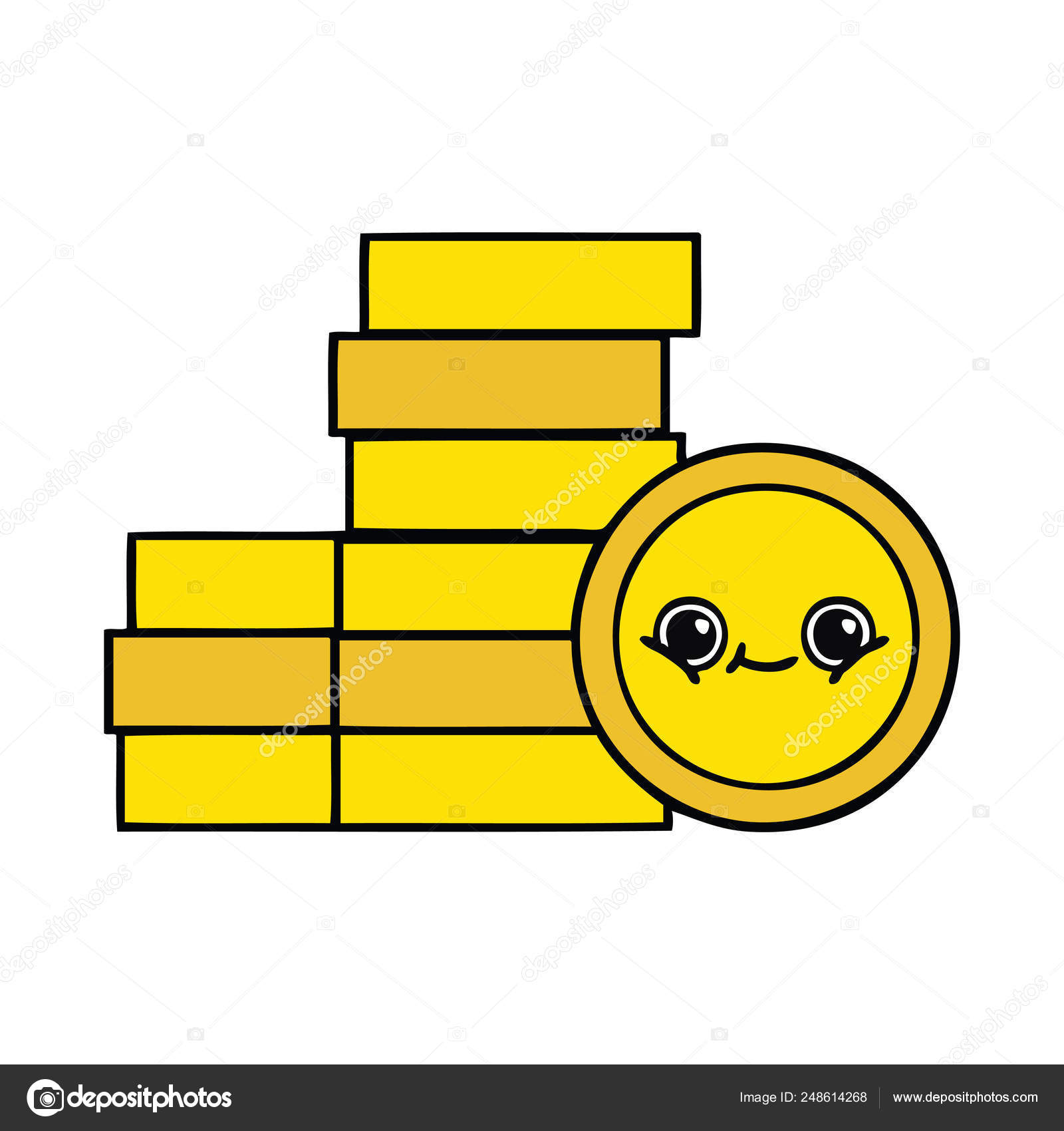 Cute cartoon coins Stock Vector by ©lineartestpilot 248614268