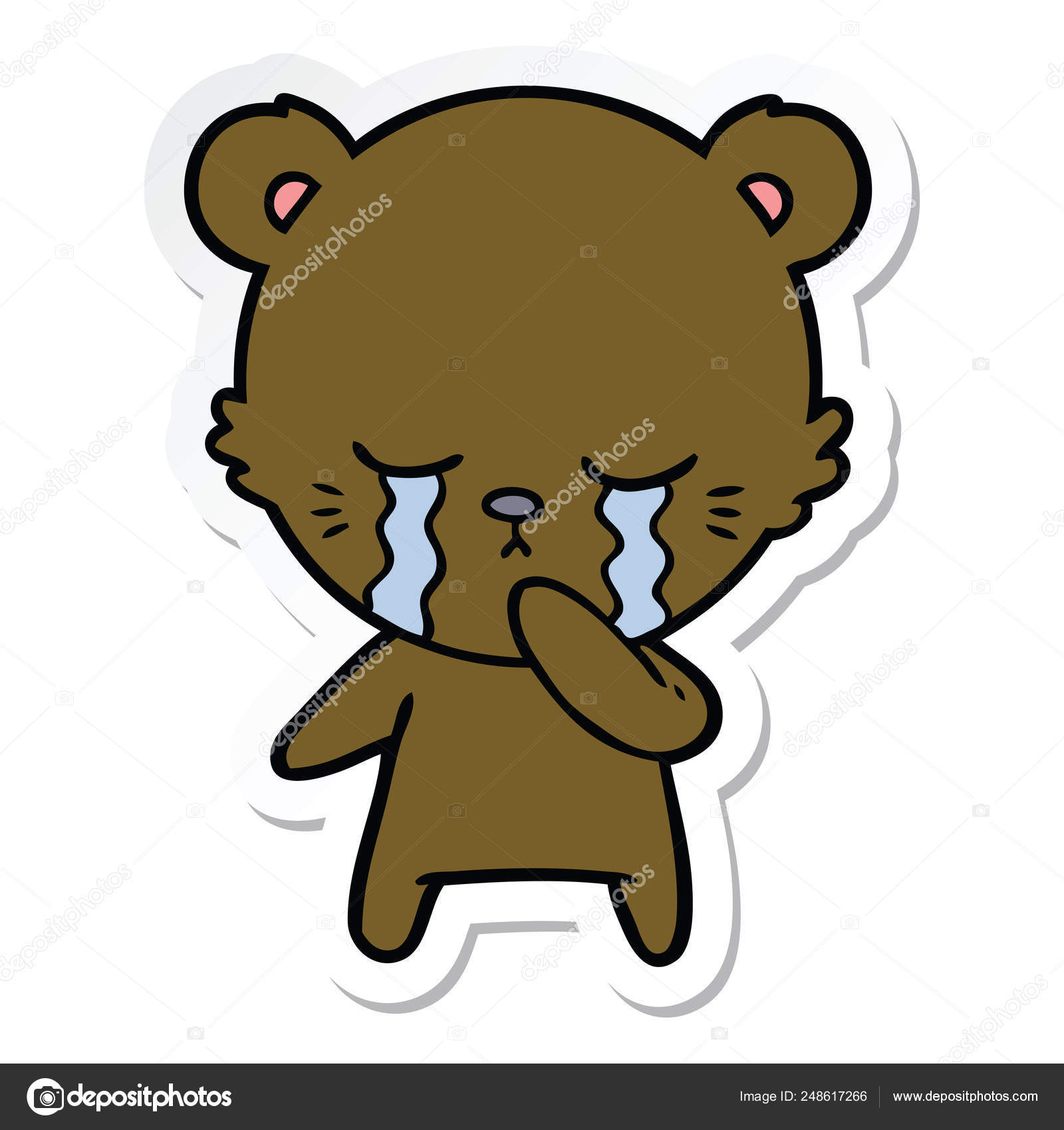 Sticker Crying Cartoon Bear Stock Vector Image by ©lineartestpilot ...