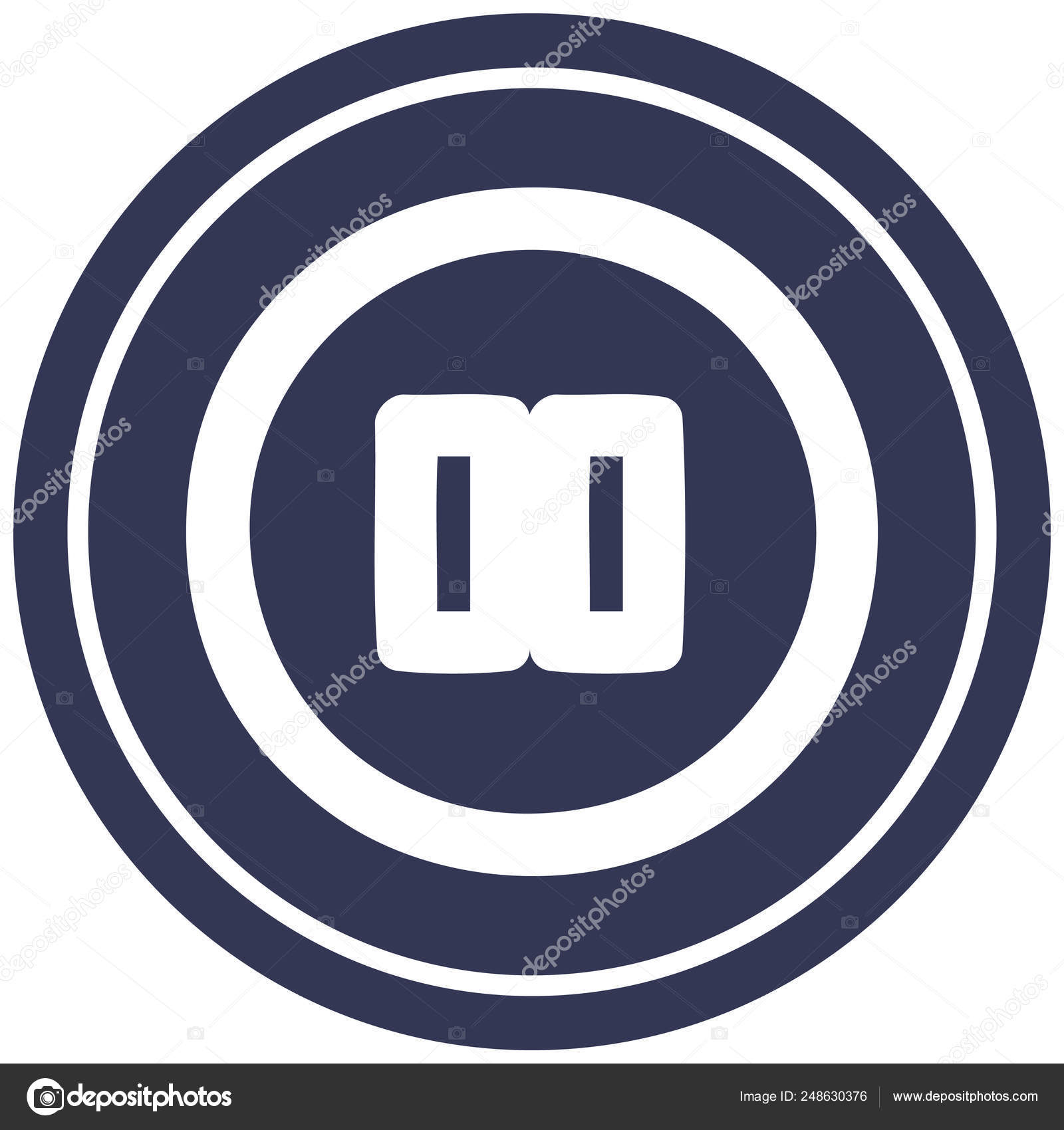 Pause Button Circular Icon Symbol Stock Vector by ©lineartestpilot ...