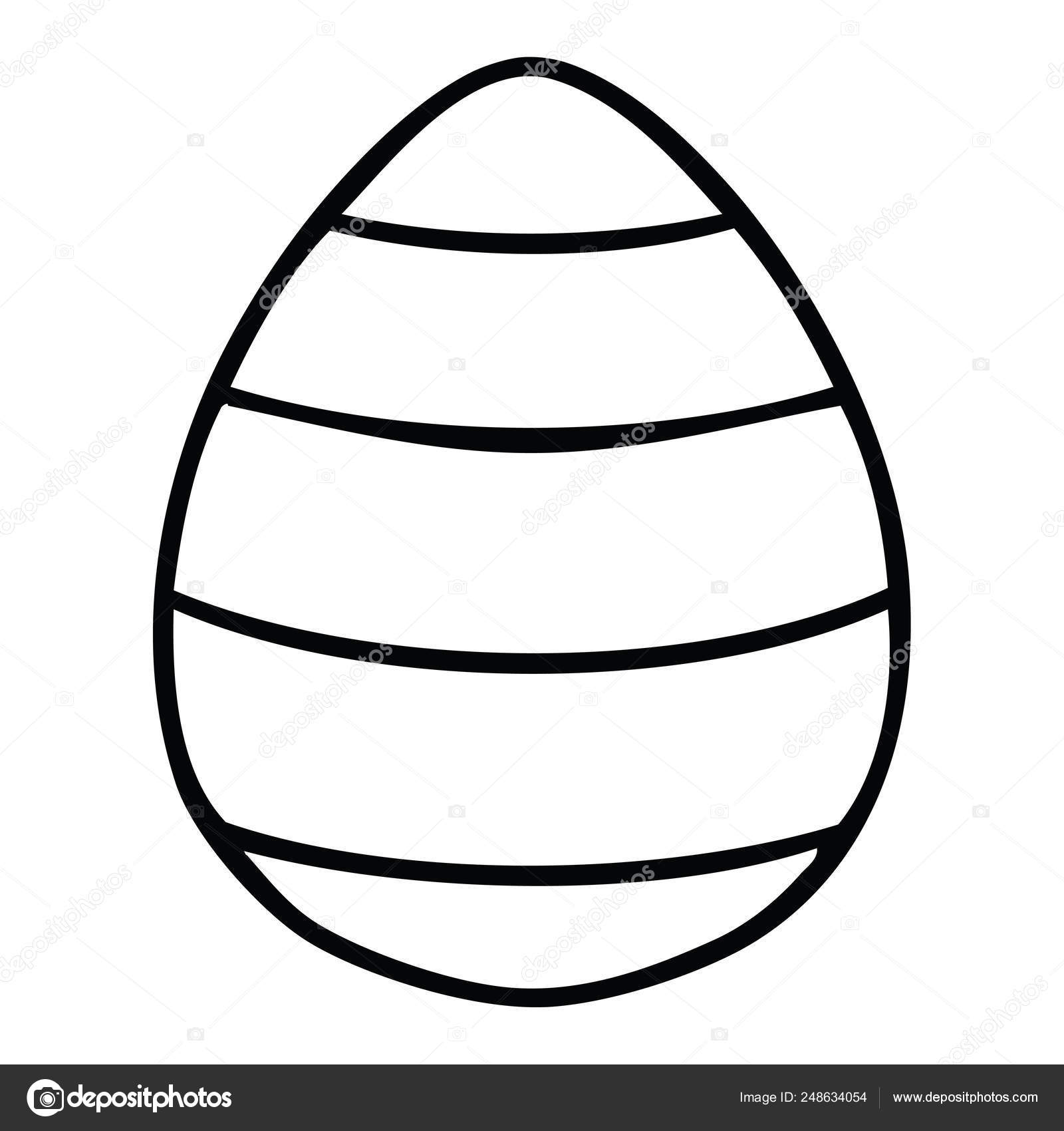 Linha Desenho Peculiar Desenho Animado Páscoa Ovo Vetor de ...
