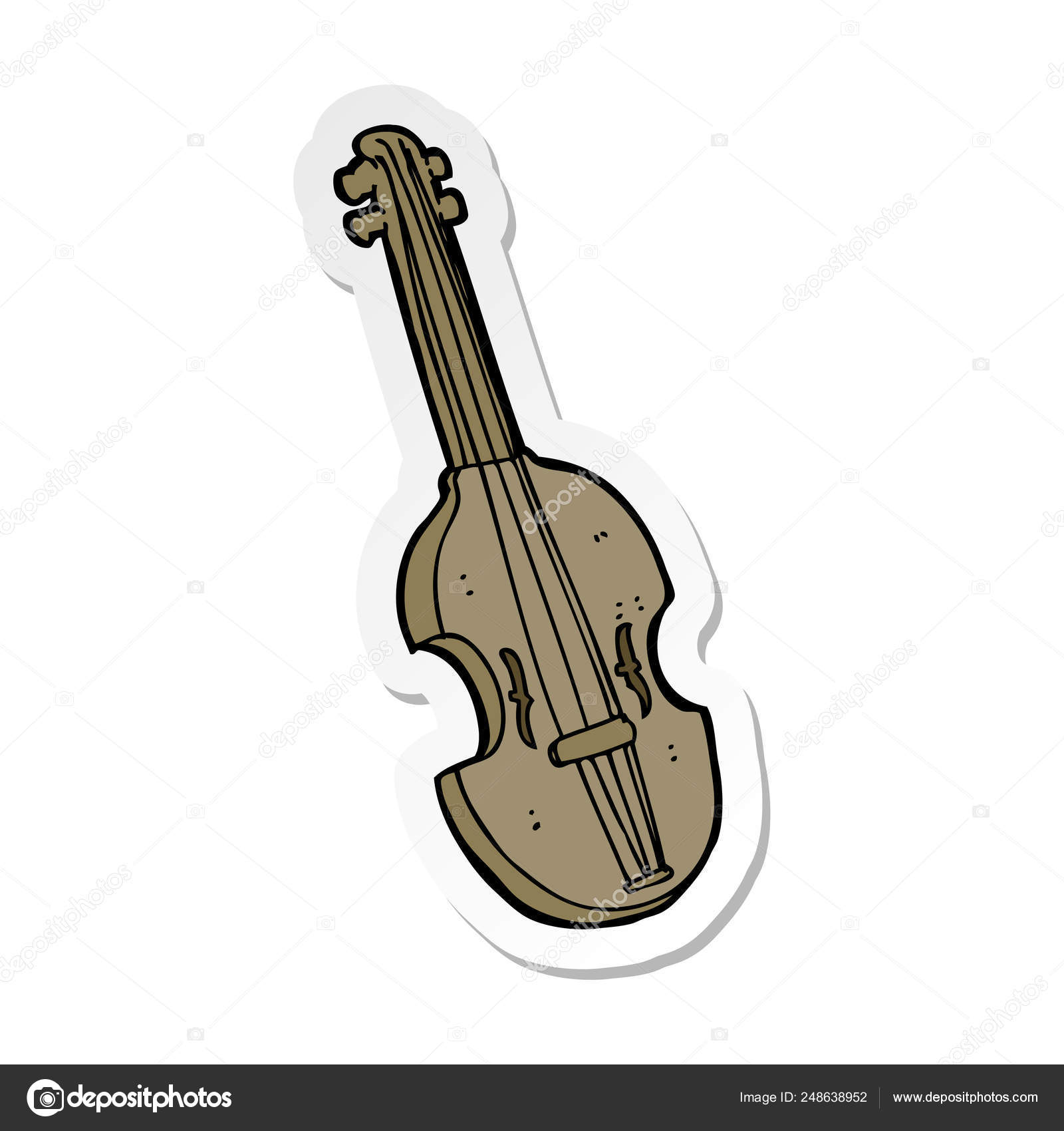 Sticker Cartoon Violin Stock Vector by ©lineartestpilot #248638952