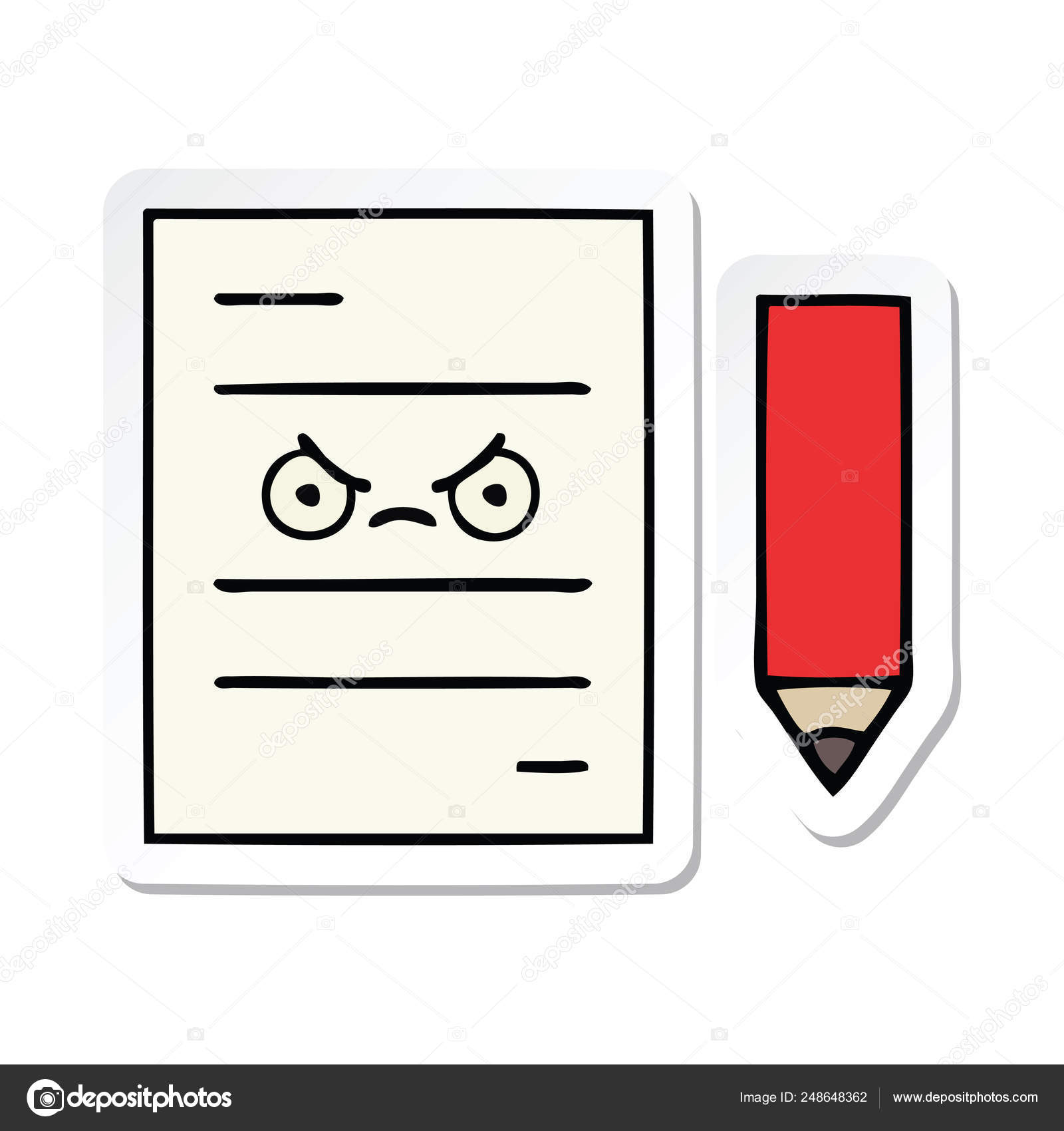 Sticker Cute Cartoon Test Paper Stock Vector Image by ©lineartestpilot ...