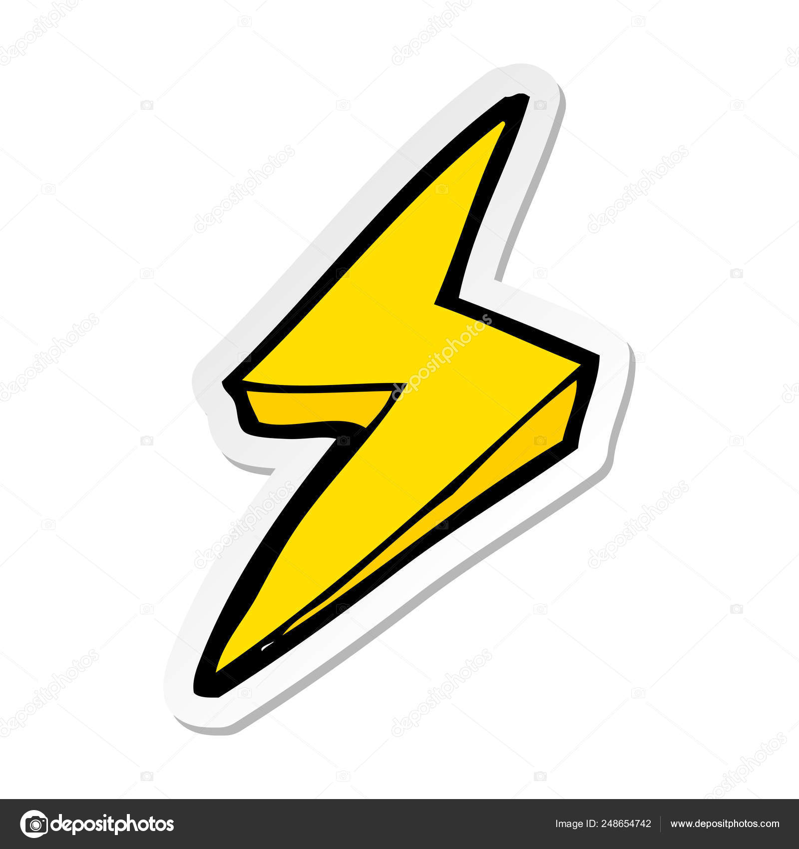 Pegatina Símbolo Rayo Dibujos Animados Stock Vector by ©lineartestpilot ...