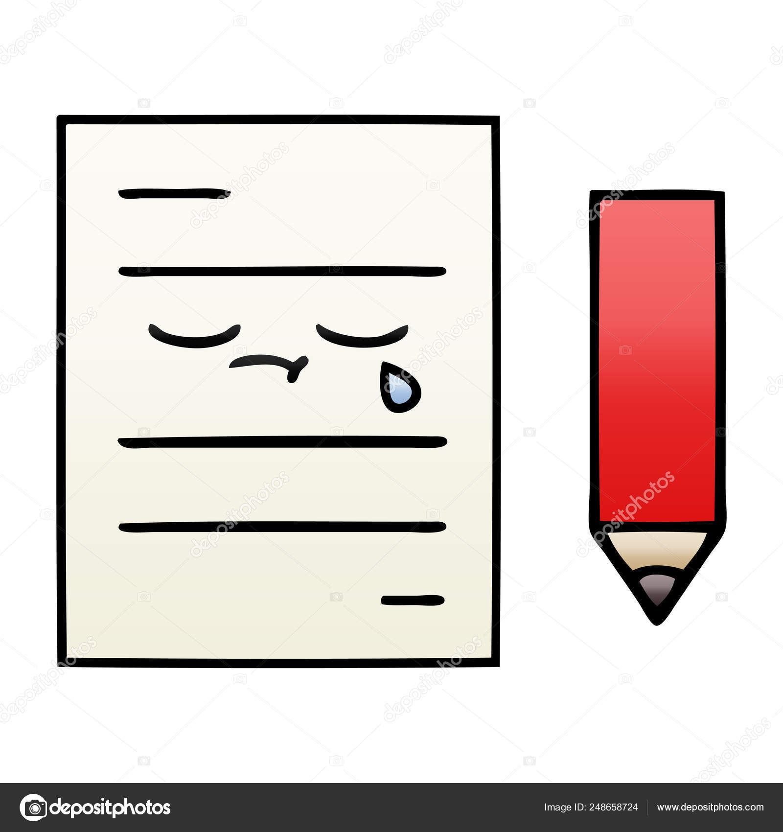 Gradient Shaded Cartoon Test Paper Stock Vector by ©lineartestpilot ...