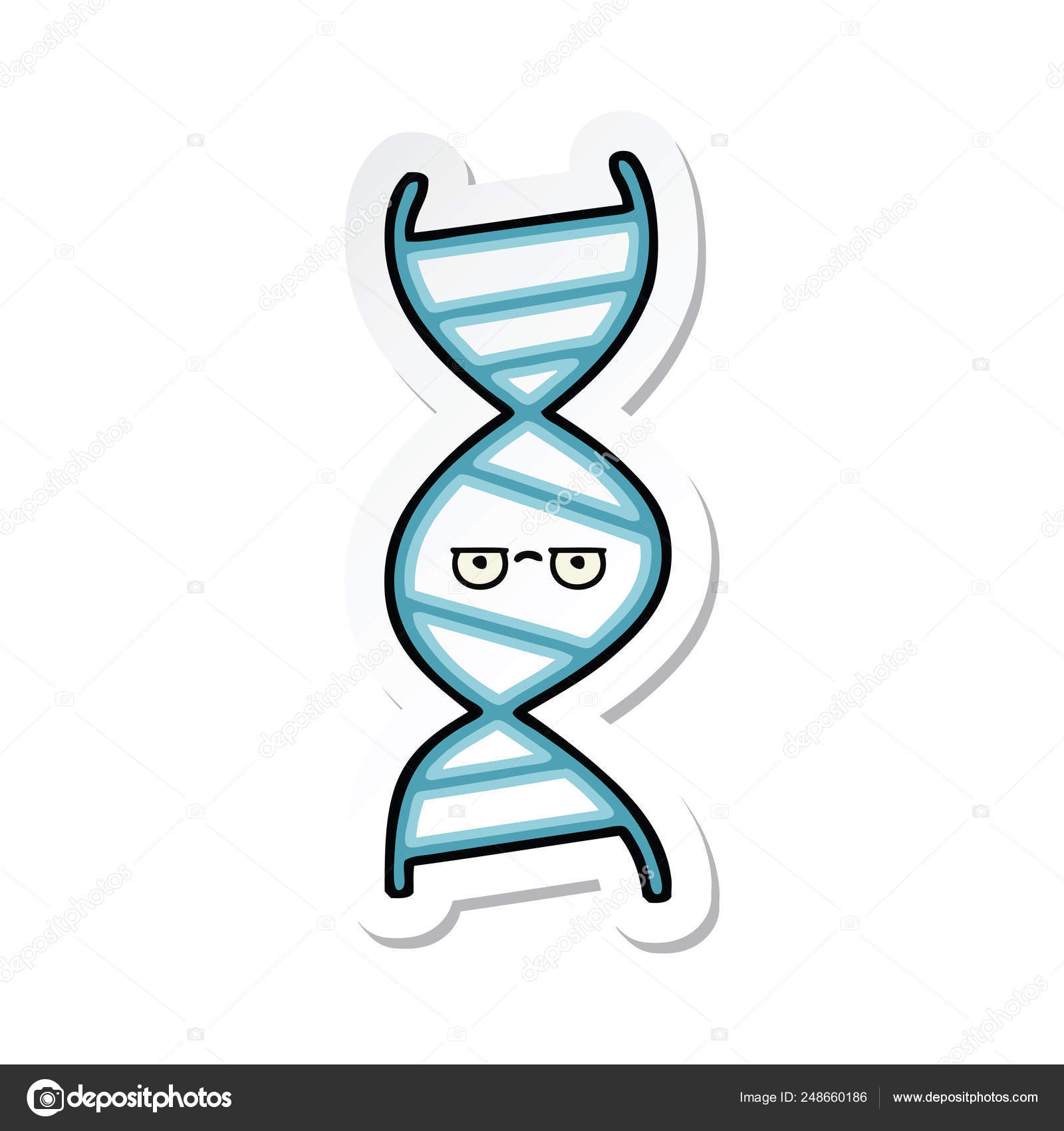 Pegatina Una Tira Adn Dibujos Animados Lindo Vector de stock por ...