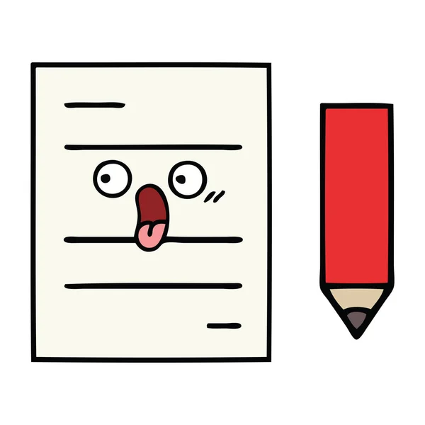 Cute Cartoon Test Paper Stock Vector by ©lineartestpilot 248354348